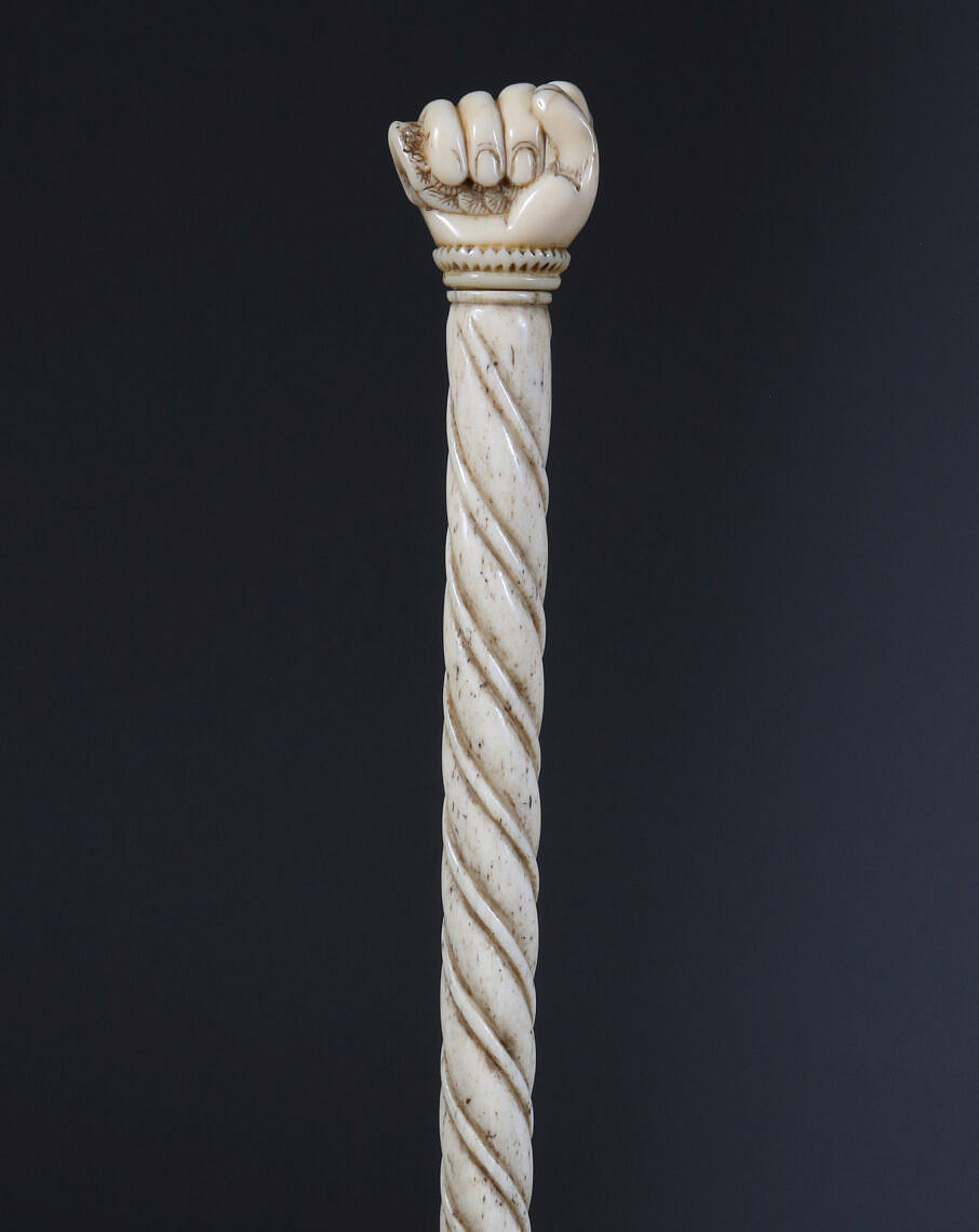 Whaleman Made Walking Stick circa 1850 - Whaleman Made Clenched Fist ...