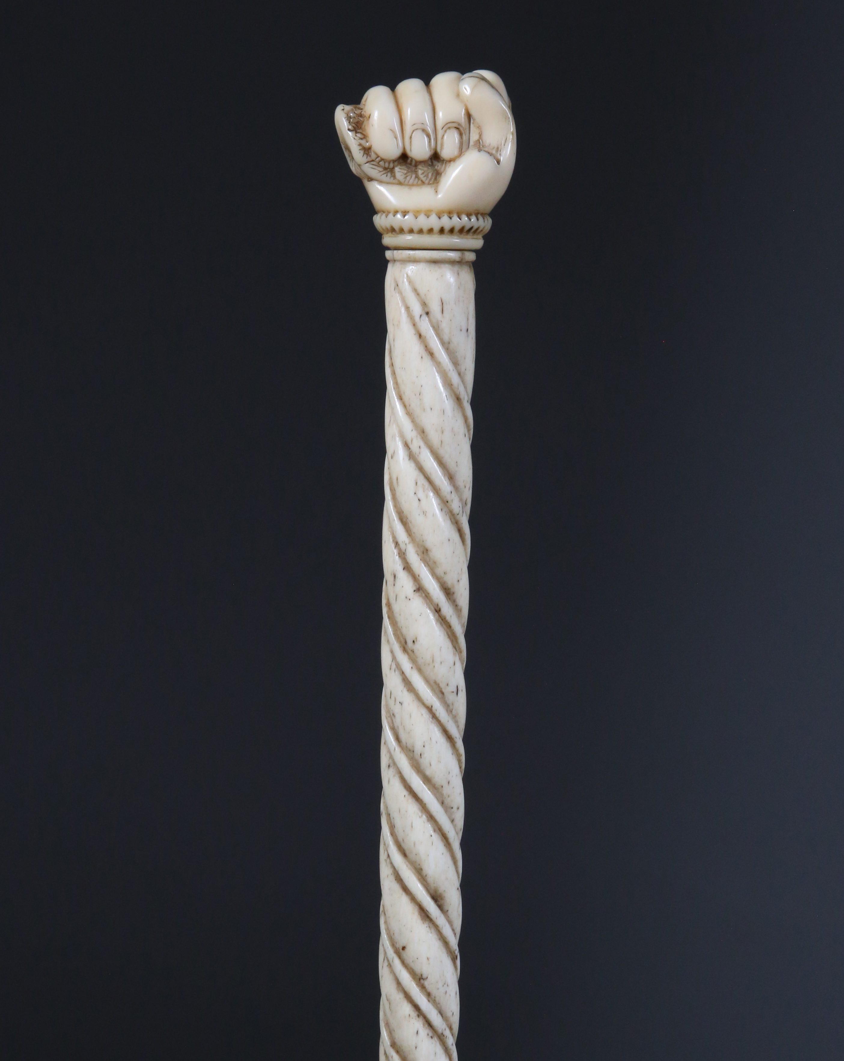 Whaleman Made Walking Stick circa 1850 - Whaleman Made Clenched Fist ...