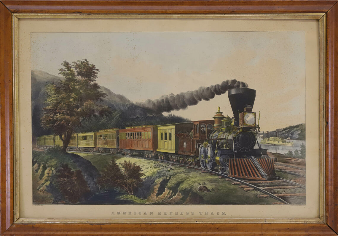 Currier & Ives Colored Lithograph "American Express Train" - Rafael ...