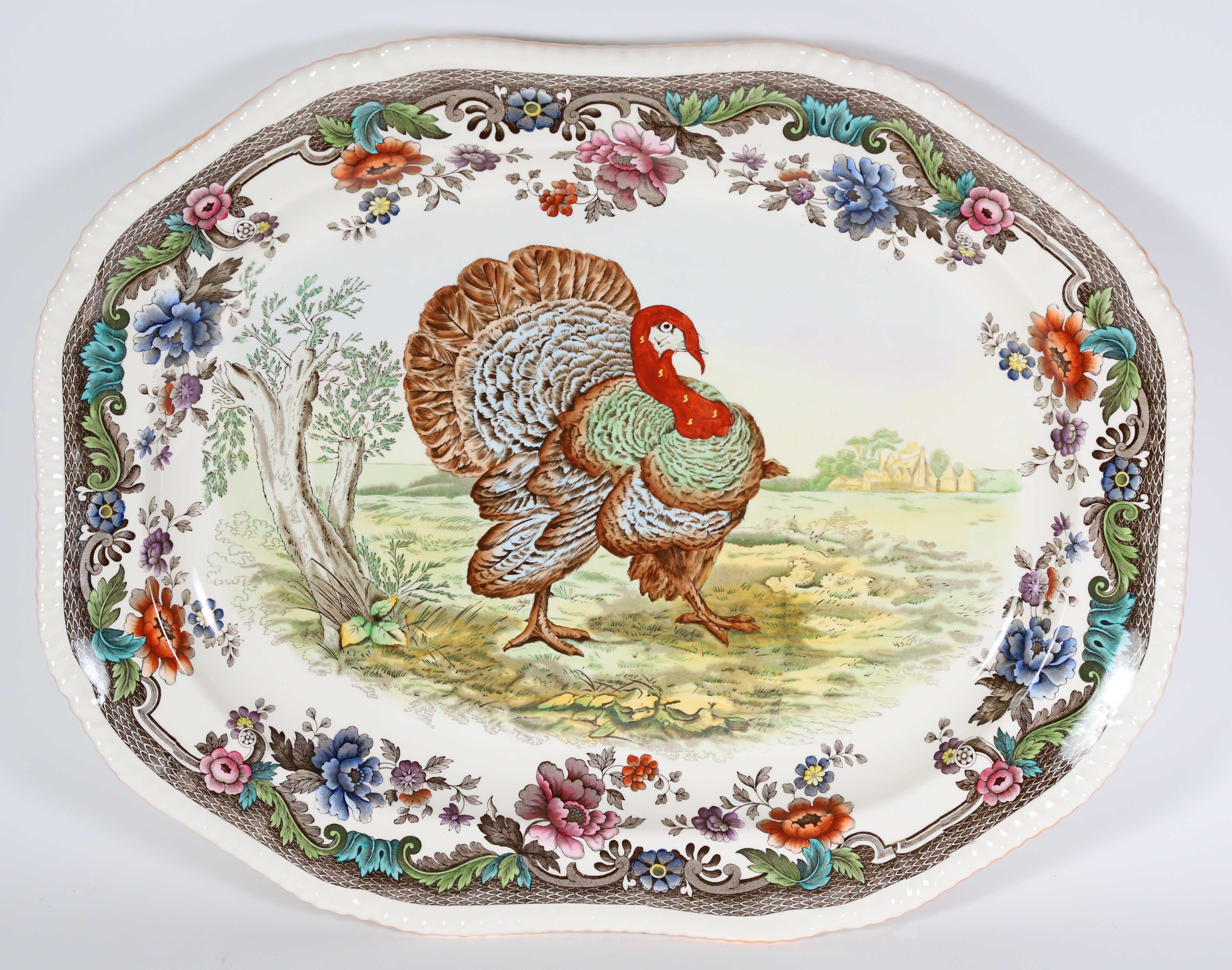 Spode England Decorated Turkey Platter - Spode England Decorated Turkey ...