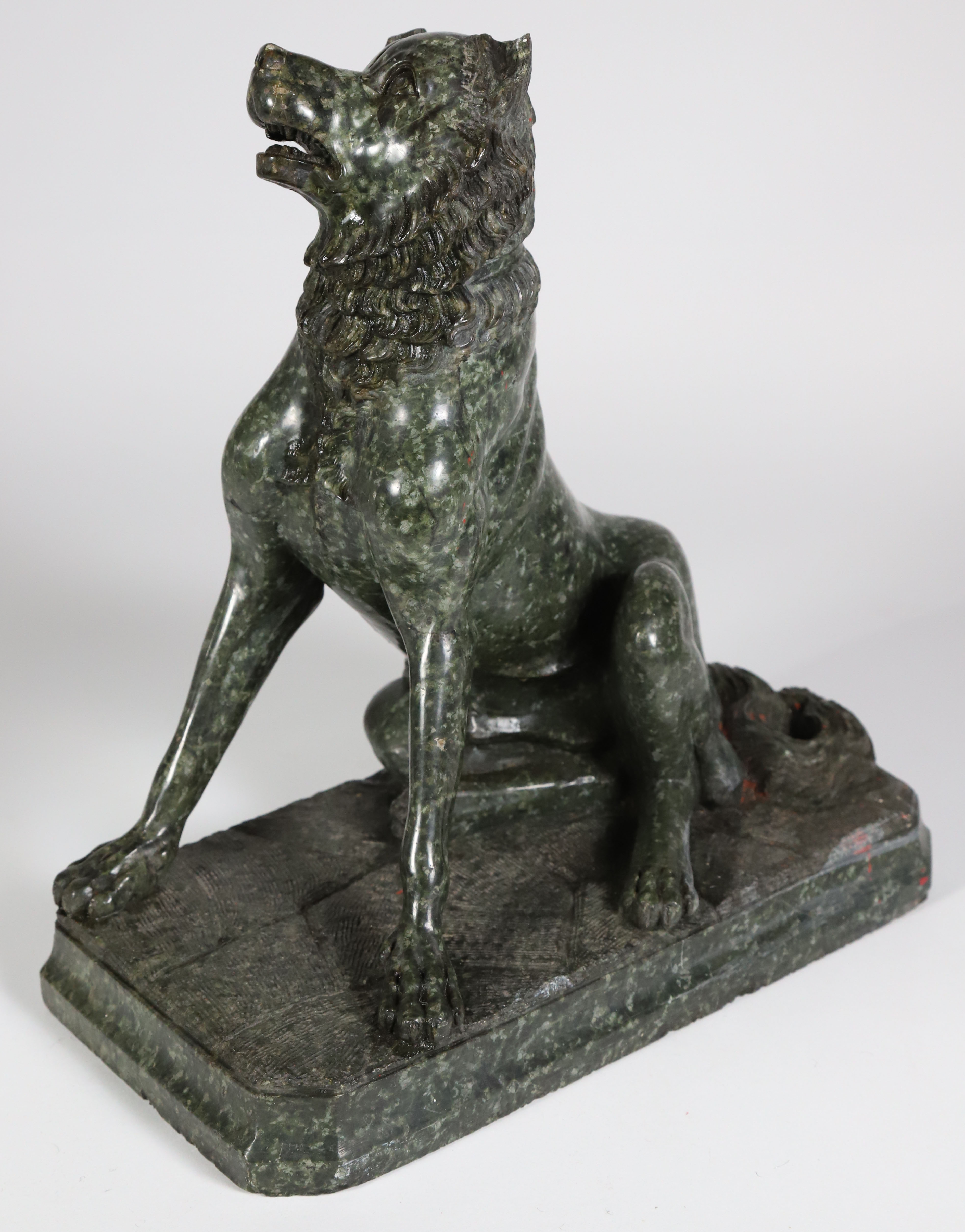 Carved Marble Seated Dog Sculpture, 19th Century - Rafael Osona ...