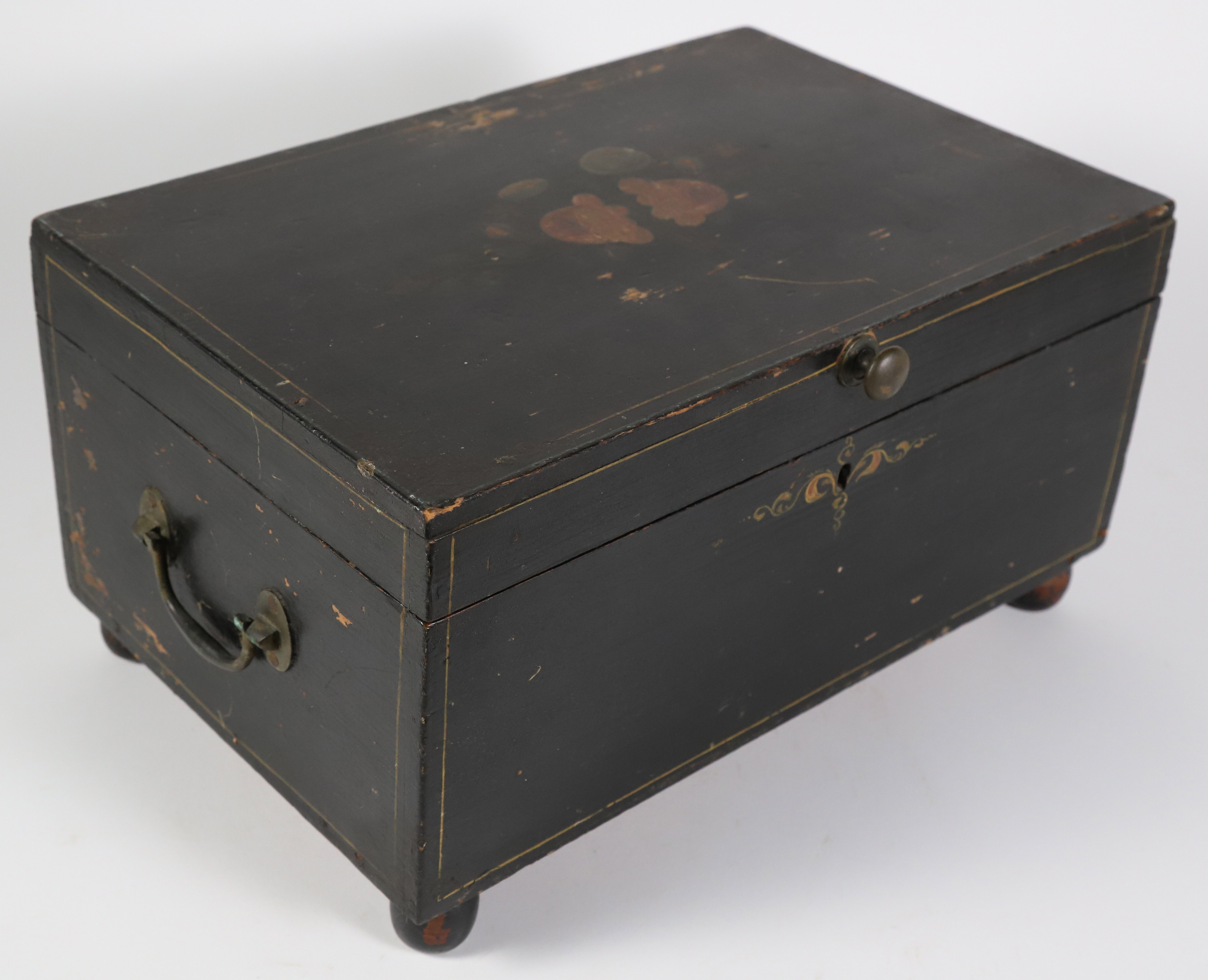 Rare Decorated Nantucket Trinket Box Property of Phoebe Pinkham 19th ...