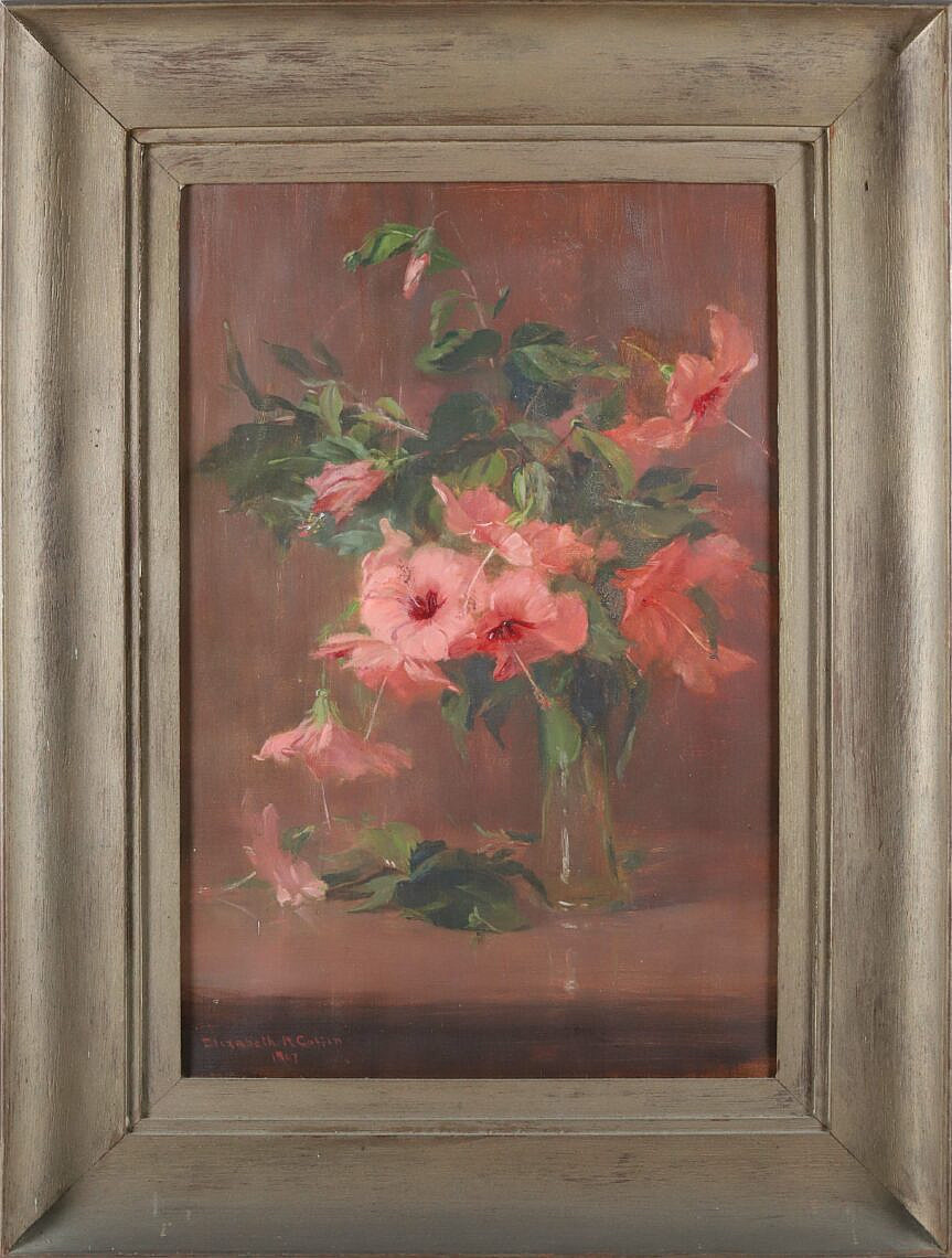 Elizabeth Rebecca Coffin Oil Painting "Althea Rose of Sharon ...