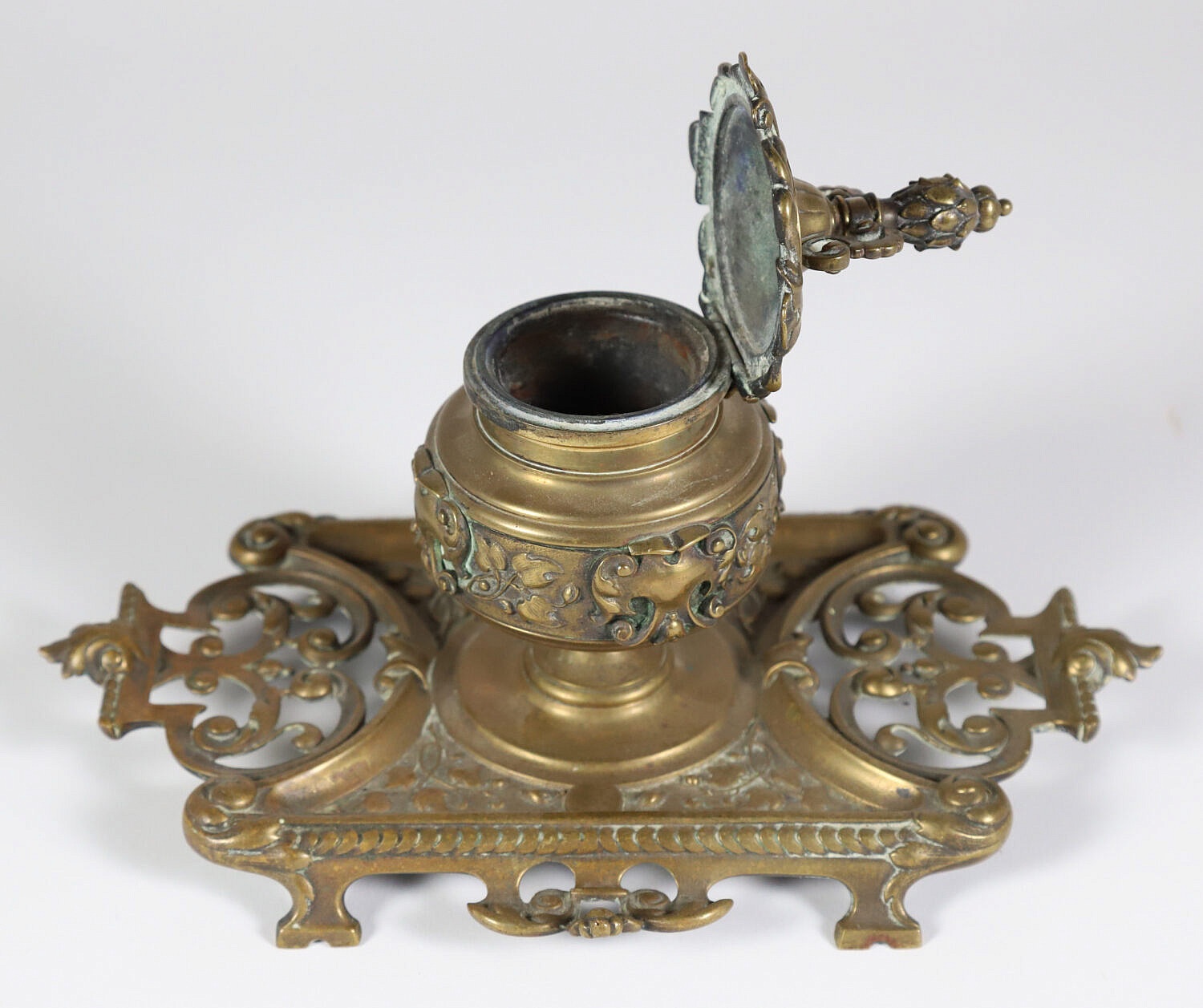 Vintage Brass Repousse Inkstand - Rafael Osona Auctions Nantucket, MA