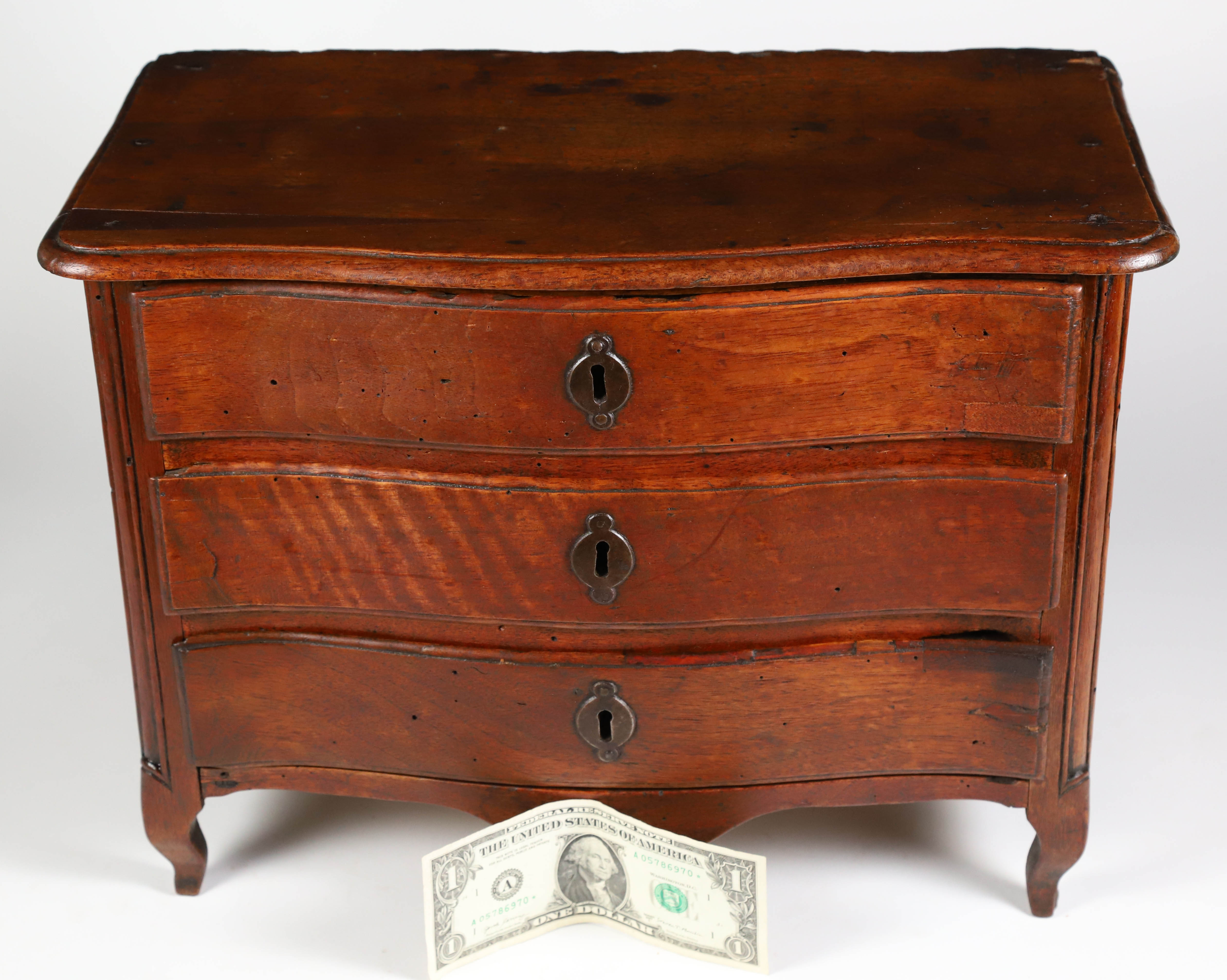 French Provincial Salesman's Sample Chest of Three Drawers 19th Century ...