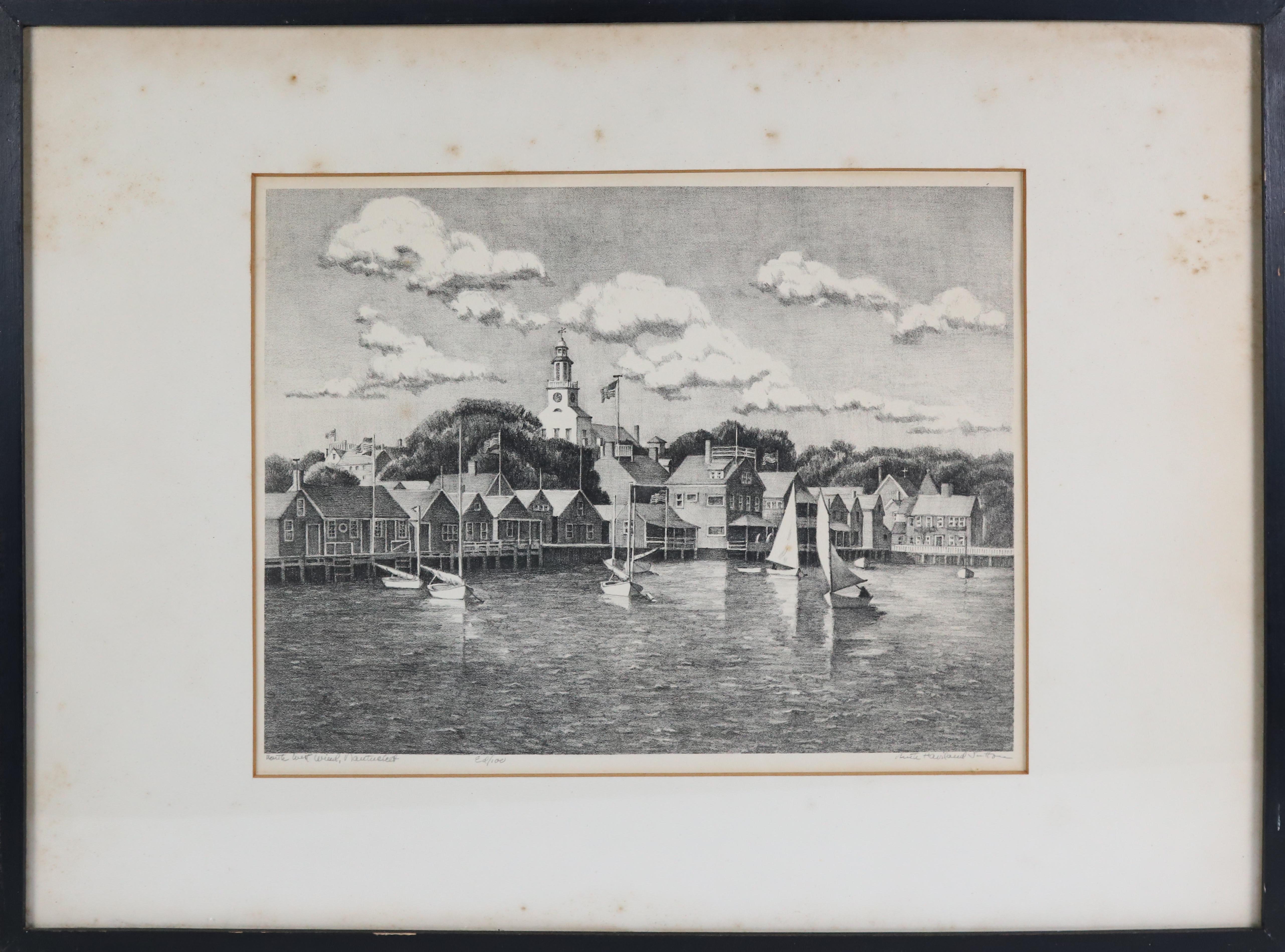 Ruth Haviland Sutton (1898-1960) Black And White View Of The Nantucket ...