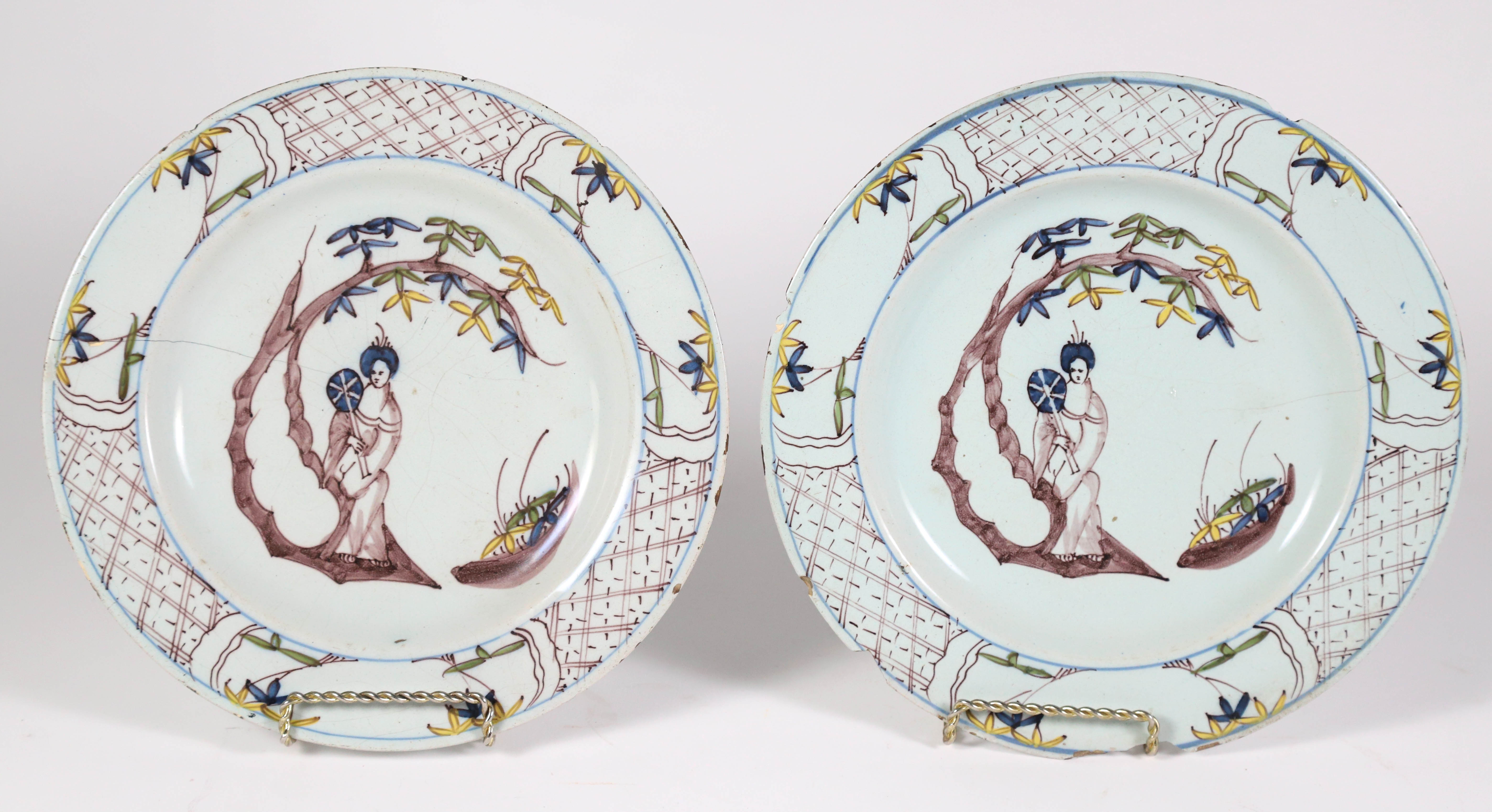 Pair of Soft Paste Dutch Plates, 18th Century - Rafael Osona Auctions ...