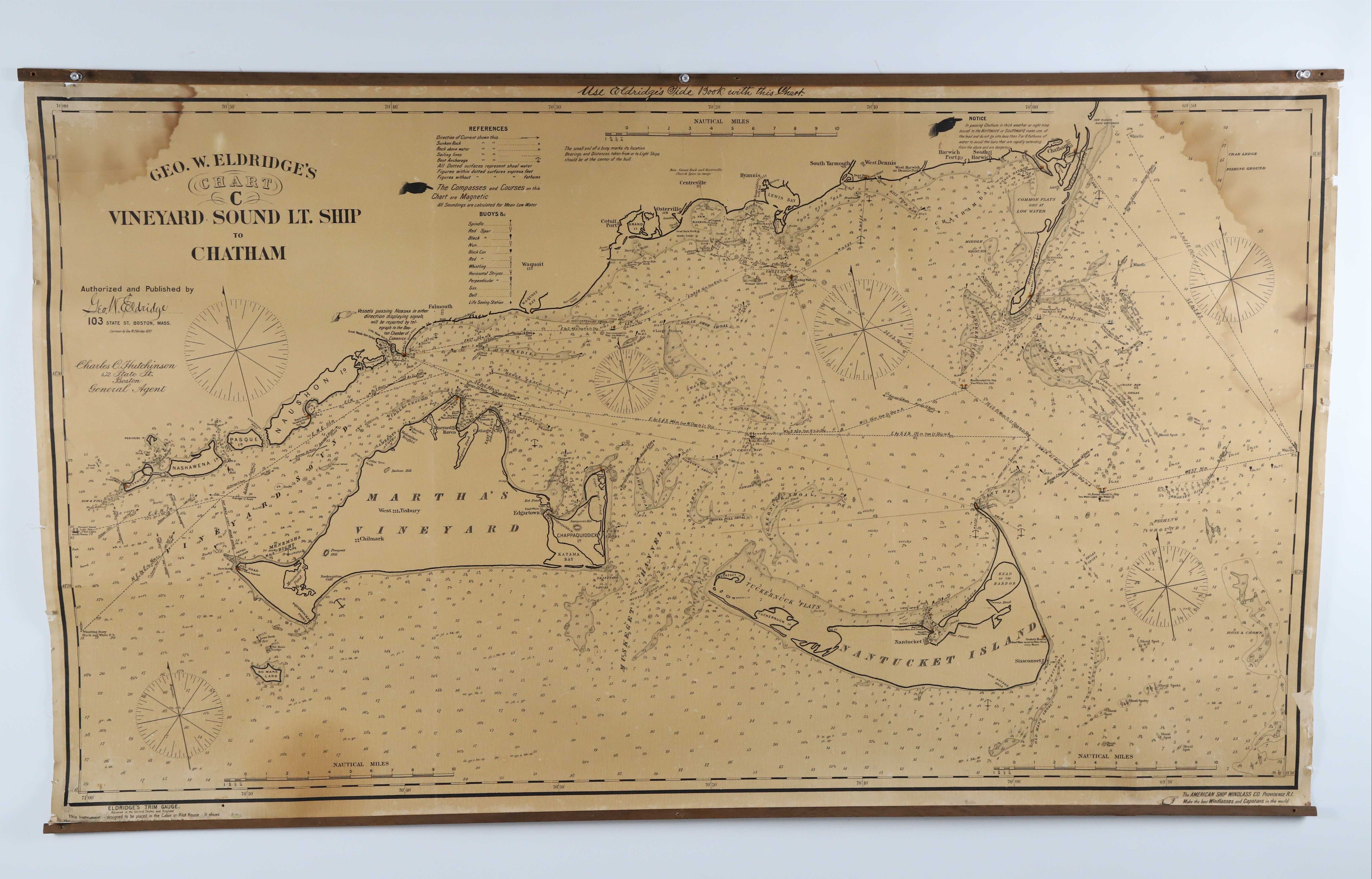 Geo. W. Eldridge's Chart "Vineyard Sound Lightship To Chatham" - Geo. W ...