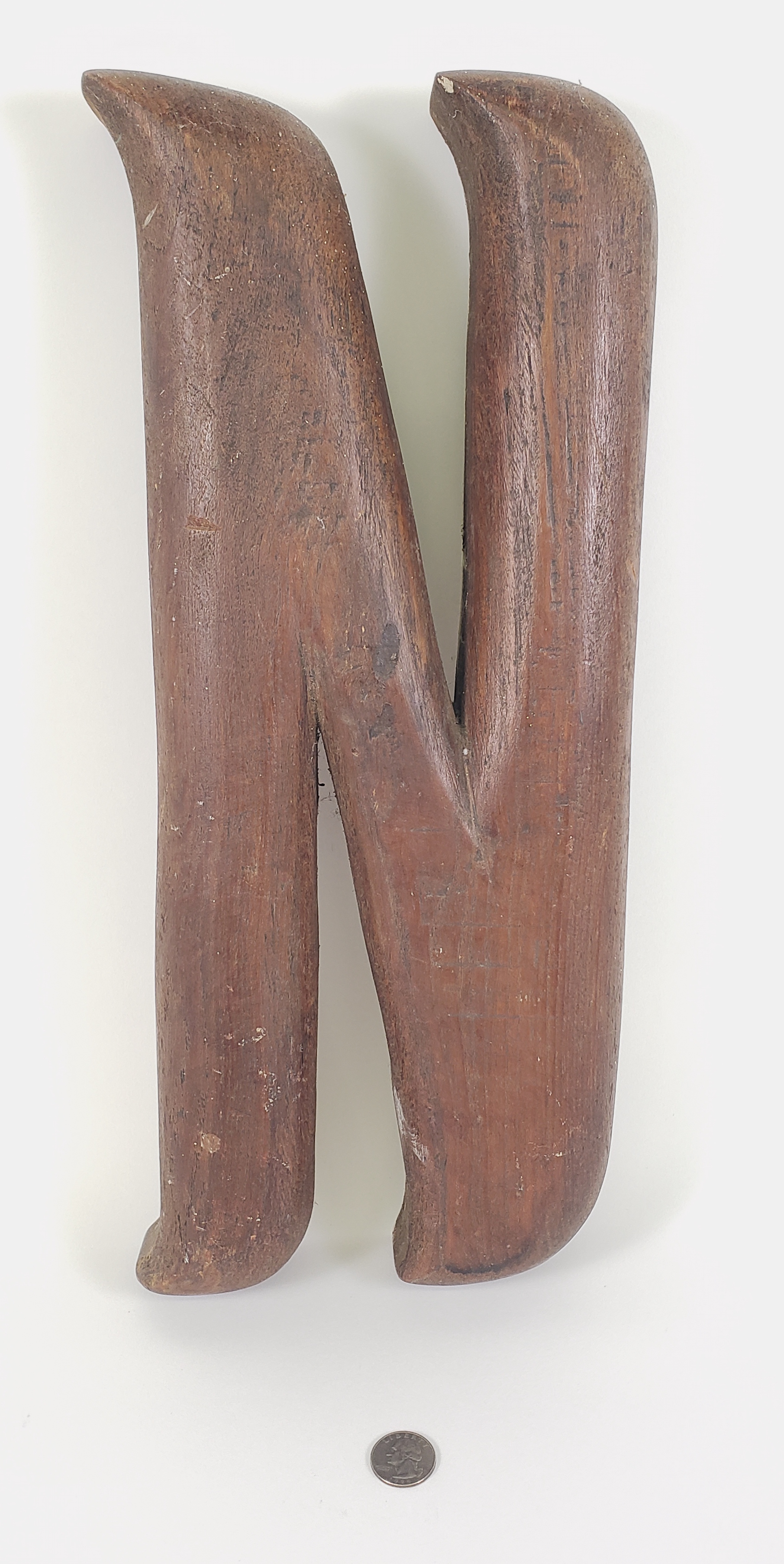 Carved English Oak Wood N Plaque - Hand Carved Solid English Oak Wood ...