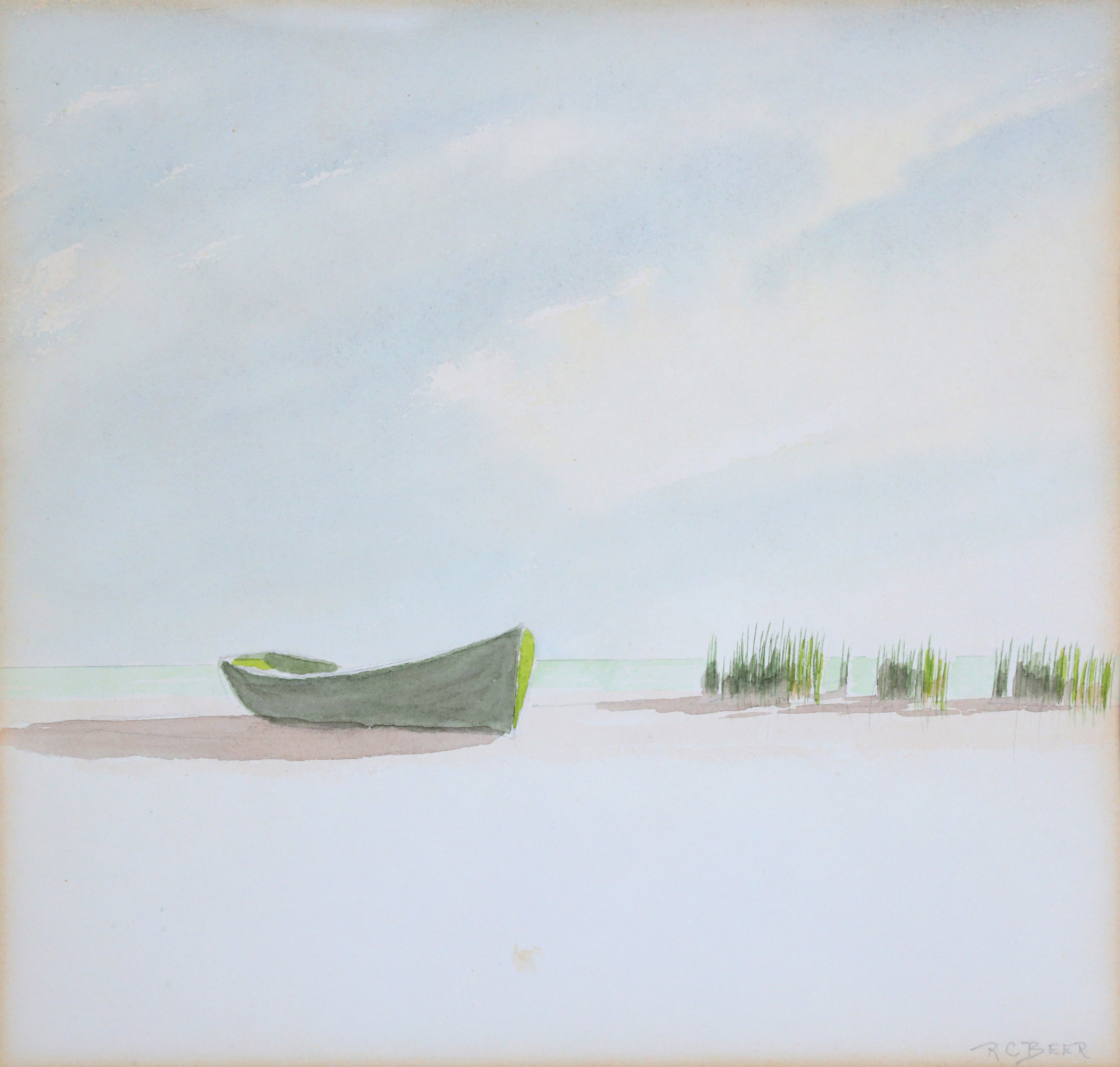 Richard C. Beer Watercolor on Paper "Lone Dory" - Richard C. Beer ...