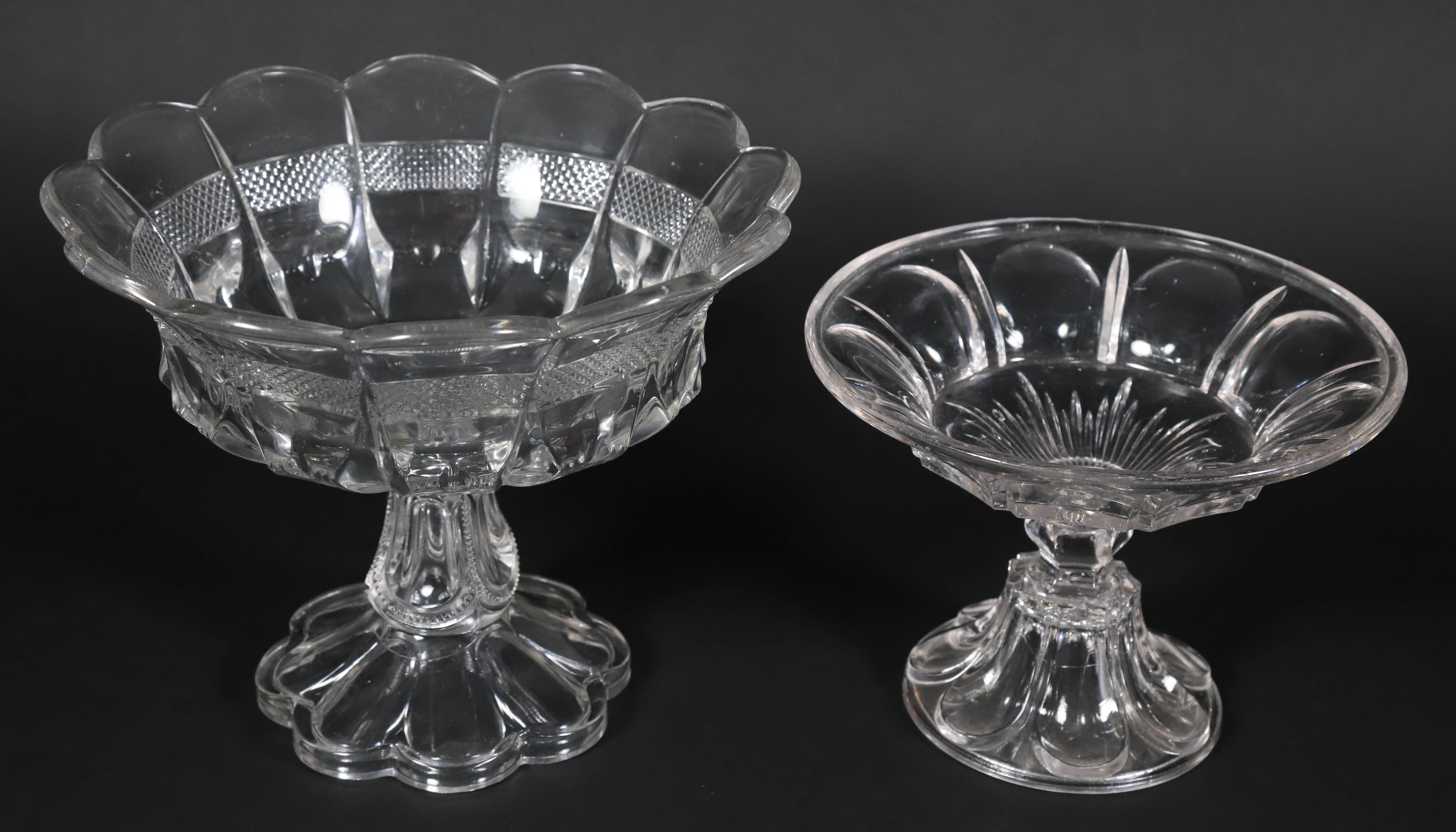 Flint Crystal and Pressed Glass Compotes, mid 19th Century - Rafael ...
