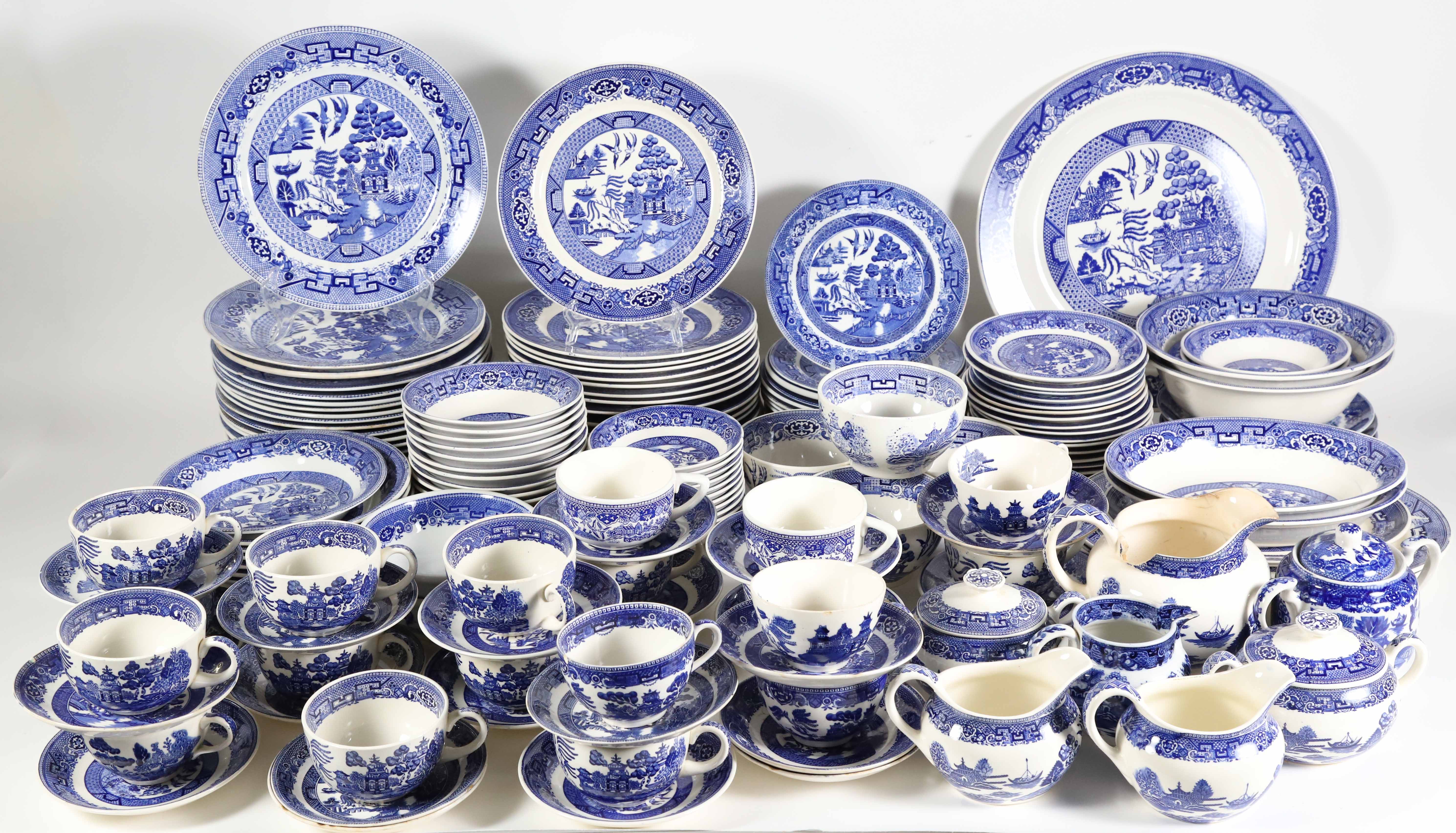 Collection of Blue Willow Pattern Porcelain Dinnerware - Collection of ...
