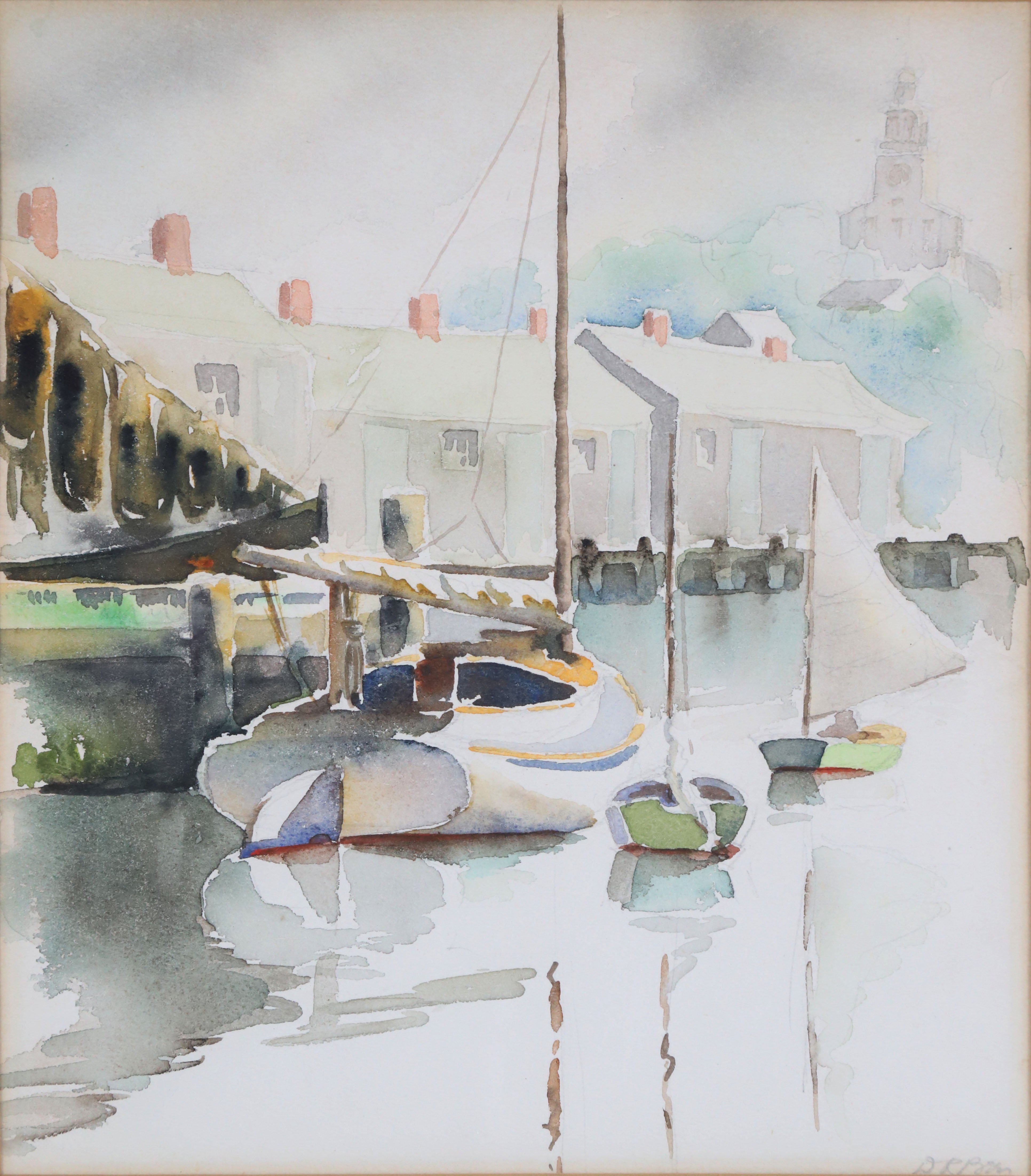 Doris and Richard Beer Watercolor on Paper "Old North Wharf" - Doris ...