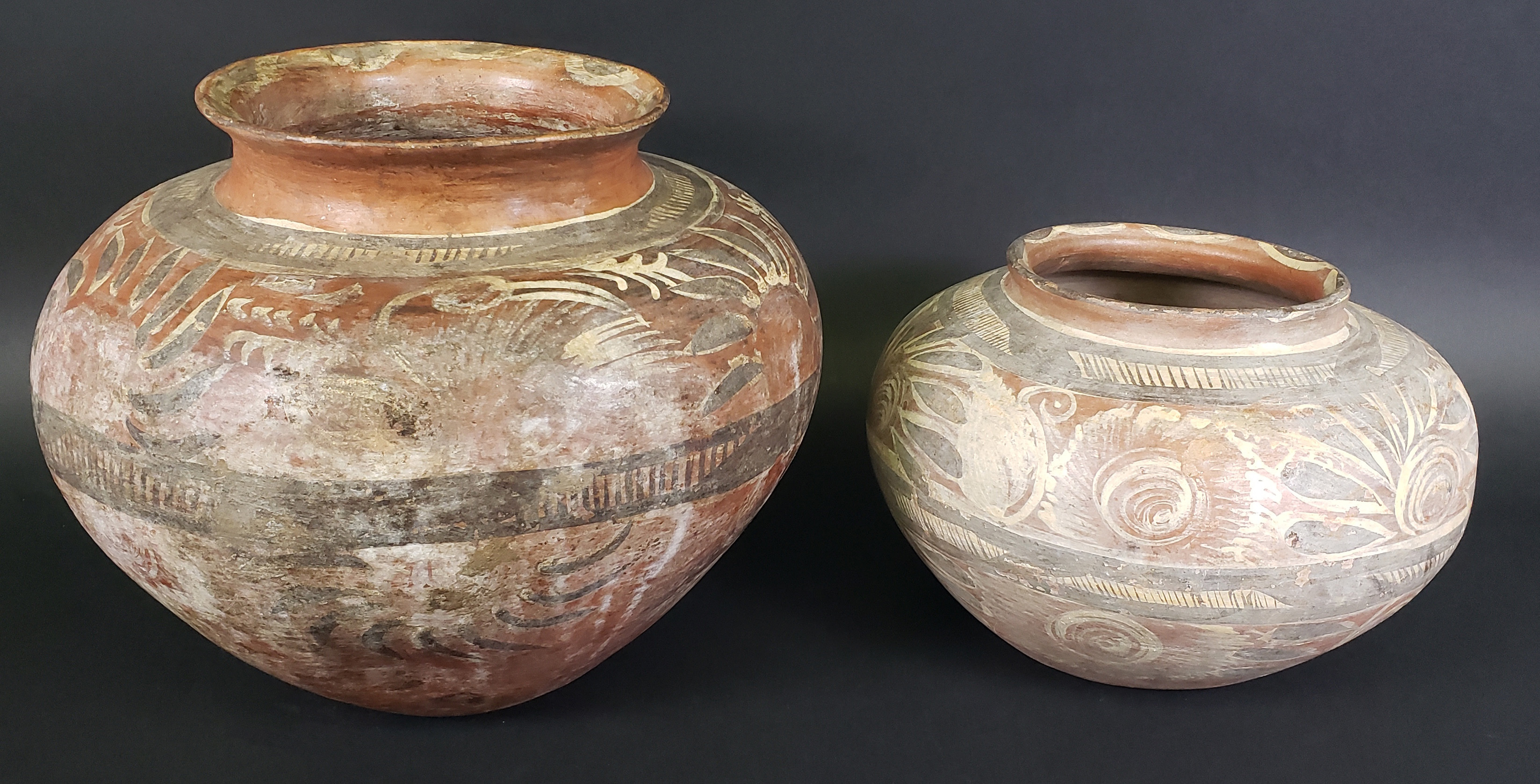 Navajo Style Clay Pots - Pair of Midwestern Paint Decorated Navajo ...