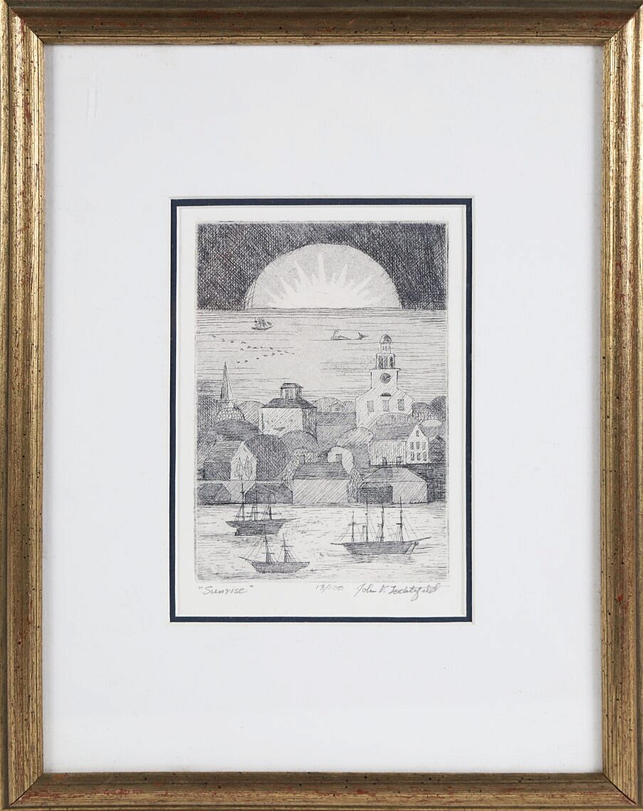 John F. Lochtefeld (b.1933) Black and White Limited Edition Etching of ...