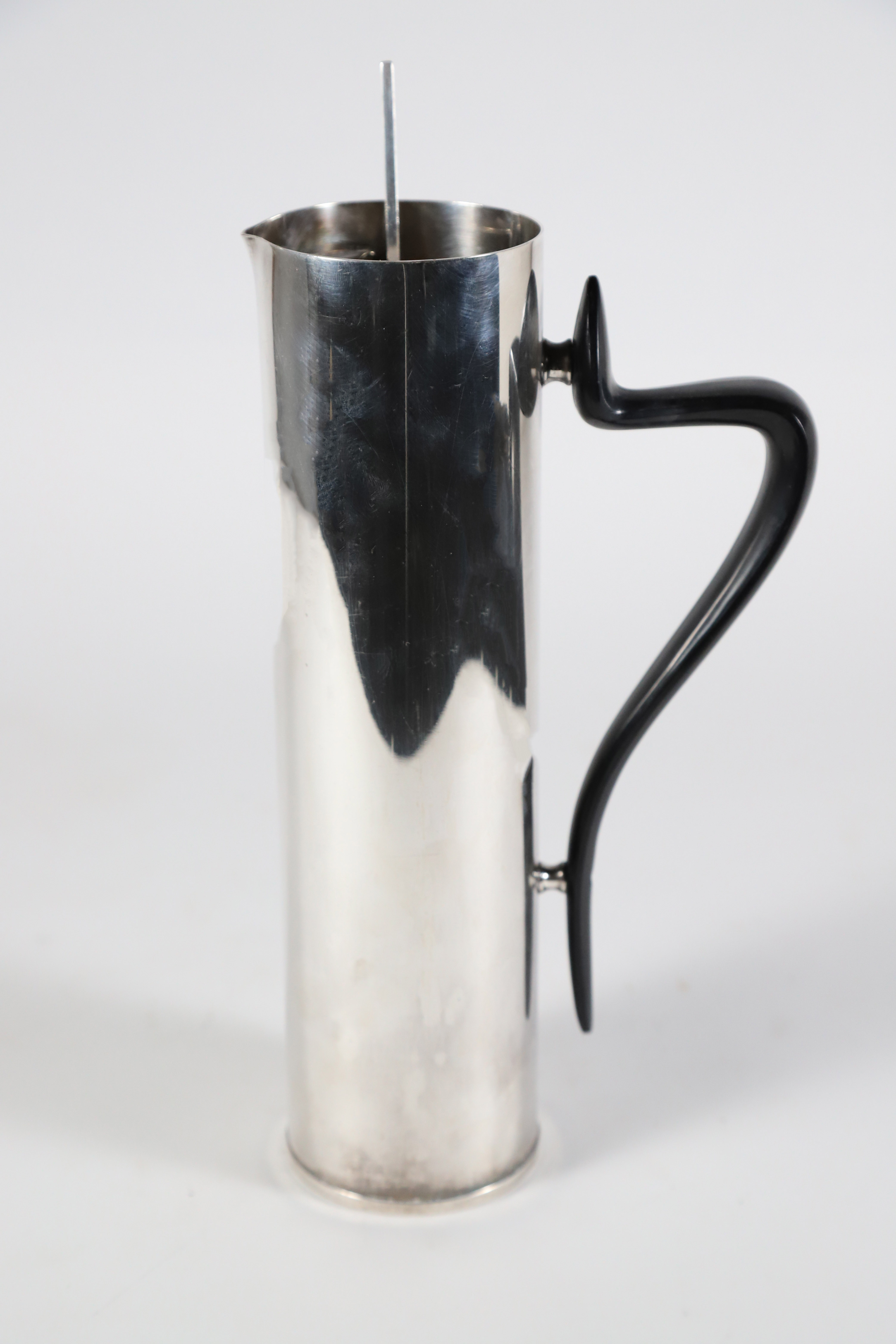Mid-Century Modern Silver Plated Cocktail Pitcher and Gorham Stirrer ...