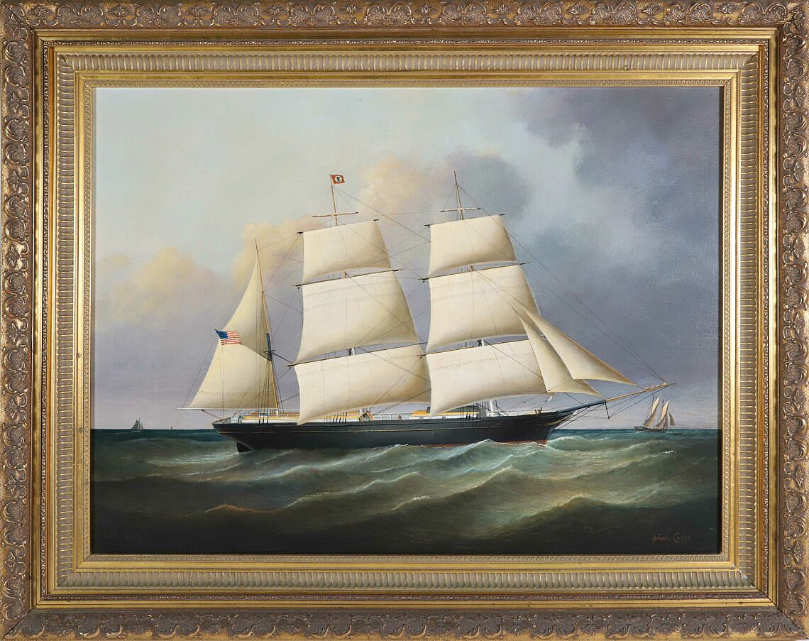 Brian Coole (British b. 1939) Oil on Panel "Portrait of an American ...