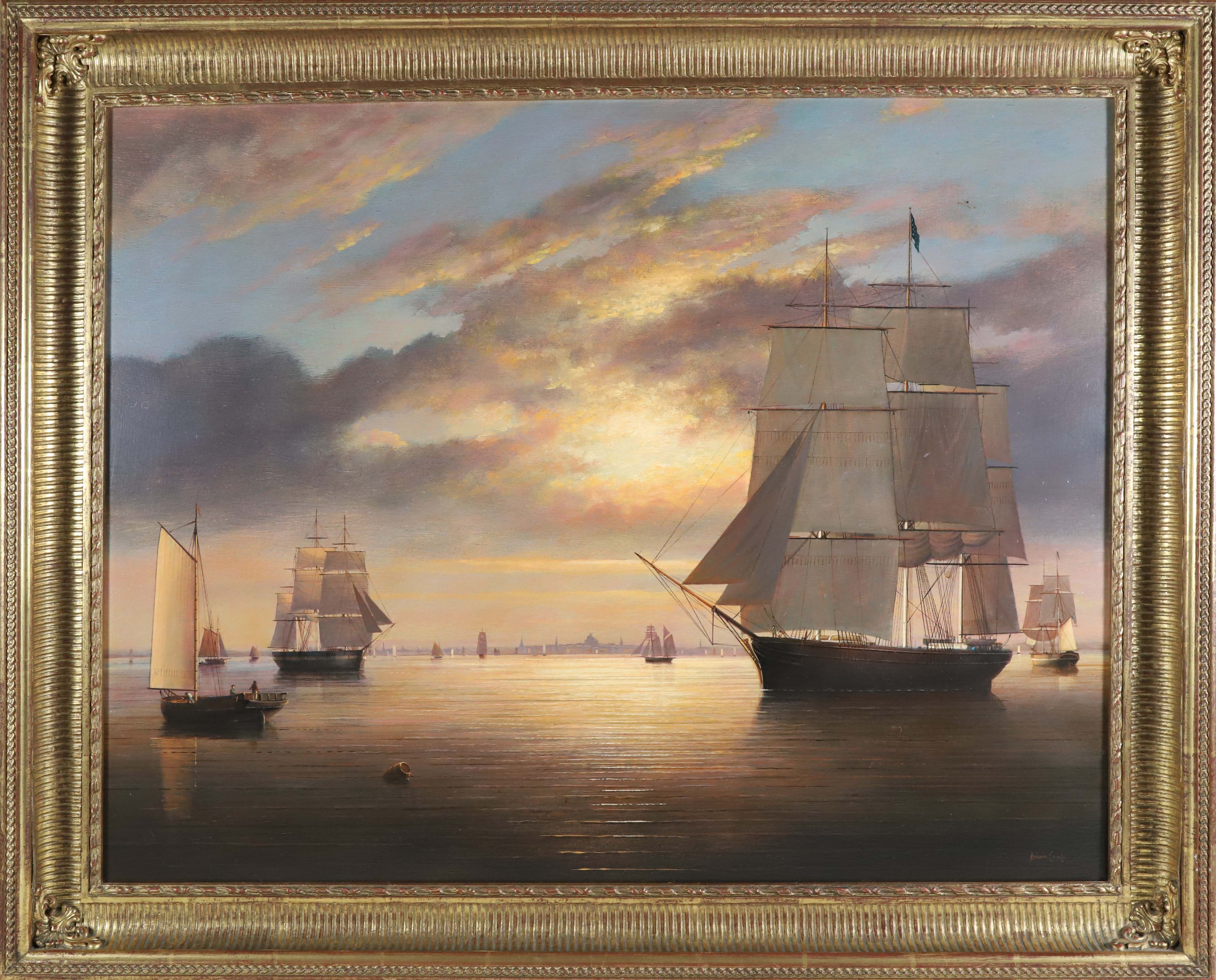 Brian Coole (British b. 1939) Oil on Panel “Boston Harbor” - Brian ...