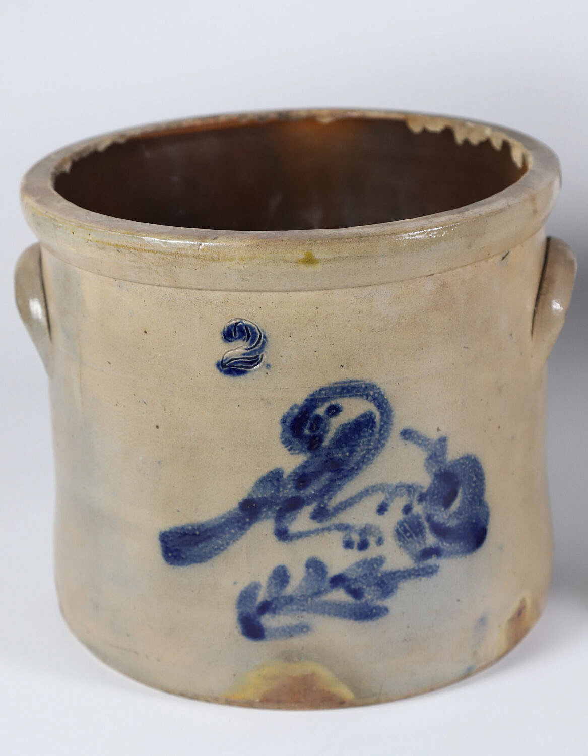 American Salt Glazed Stoneware Crock and Spongeware Water Container ...