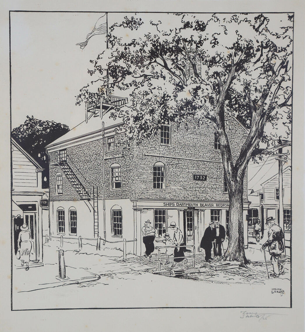 Tony Sarg (1880-1942) Lithograph "The Old Custom House Nantucket ...