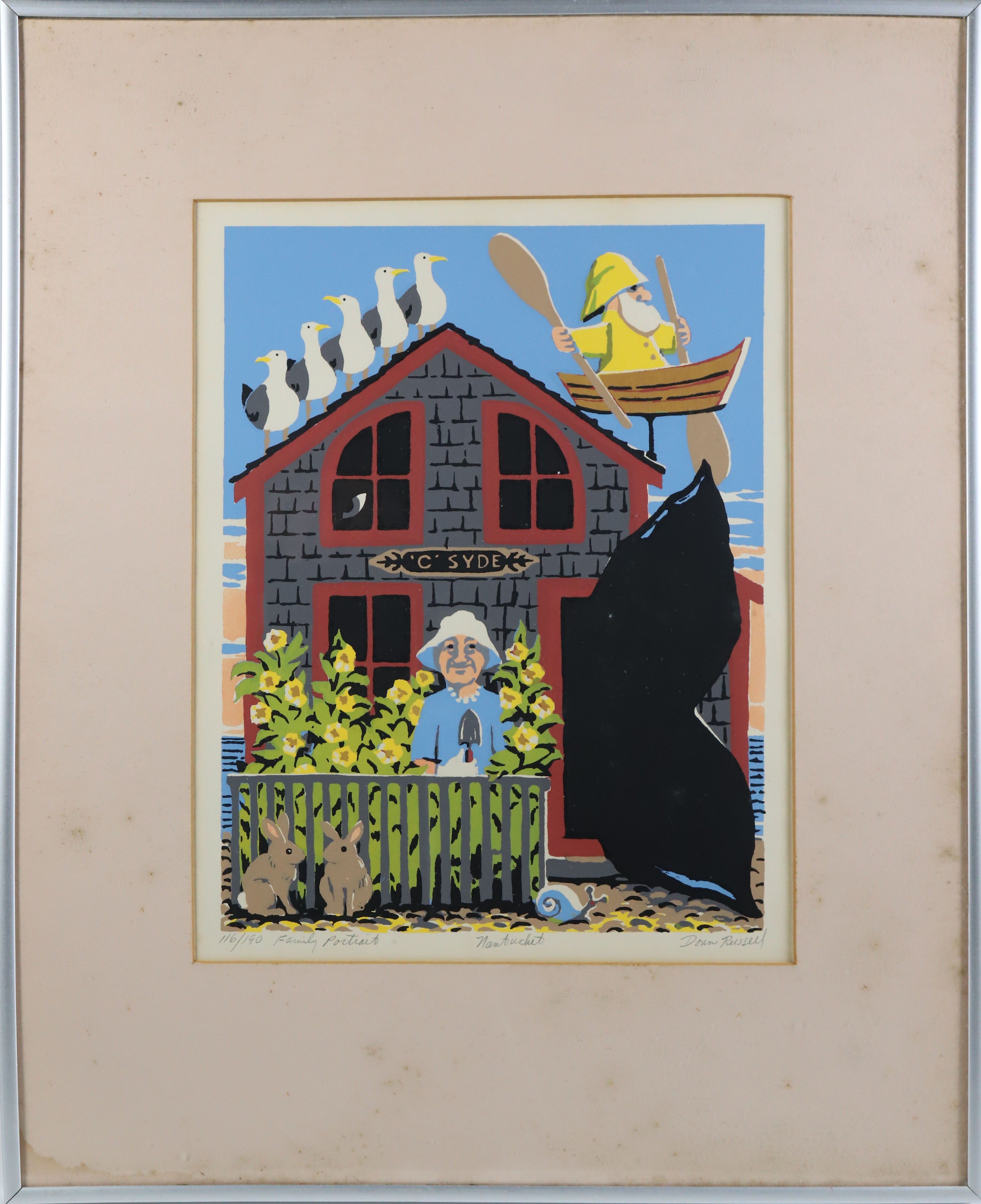 Donn Russell Limited Edition Nantucket Silkscreen “Family Portrait ...