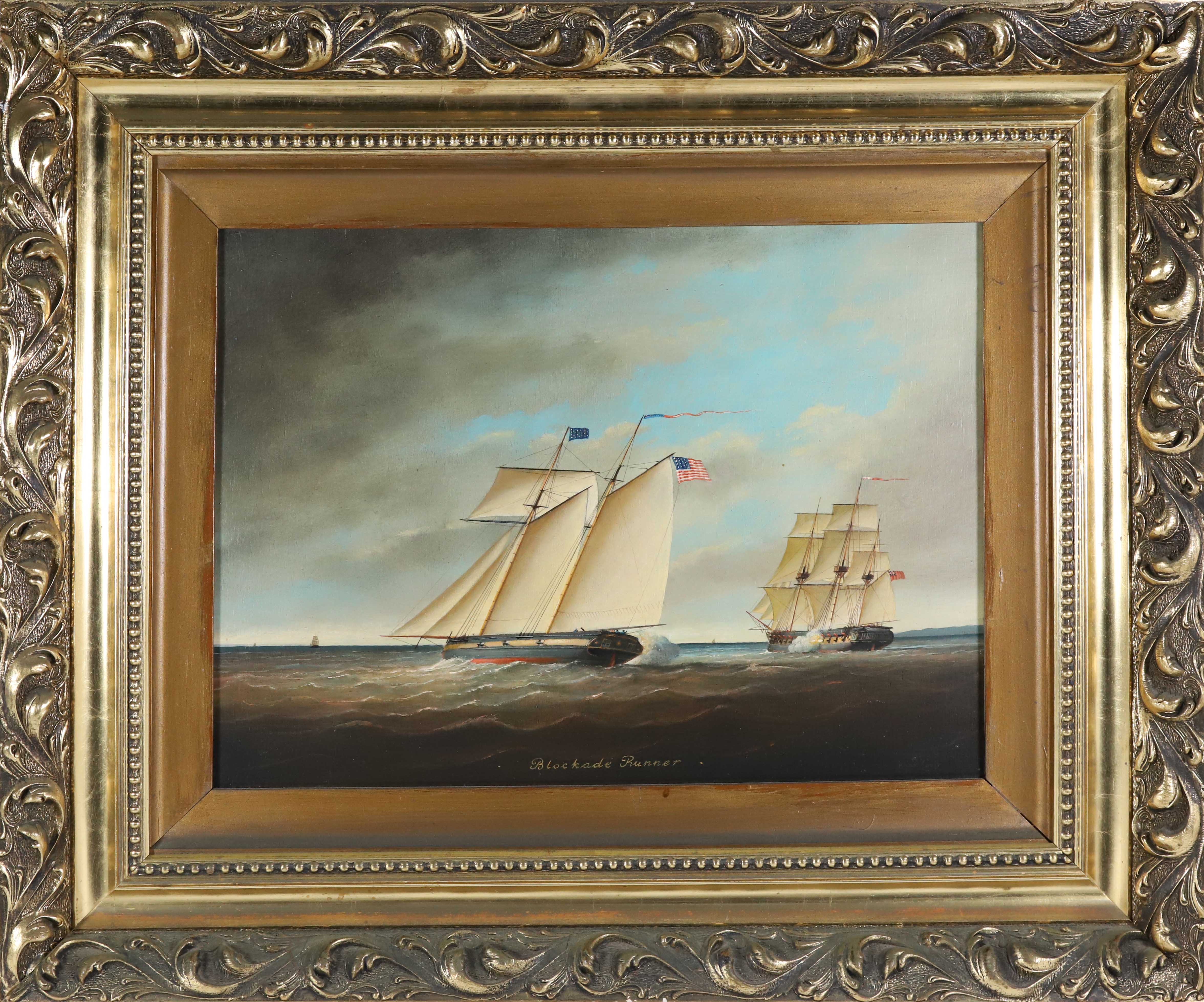 Brian Coole (British b. 1939) Oil on Panel “Blockade Runner” - Brian ...