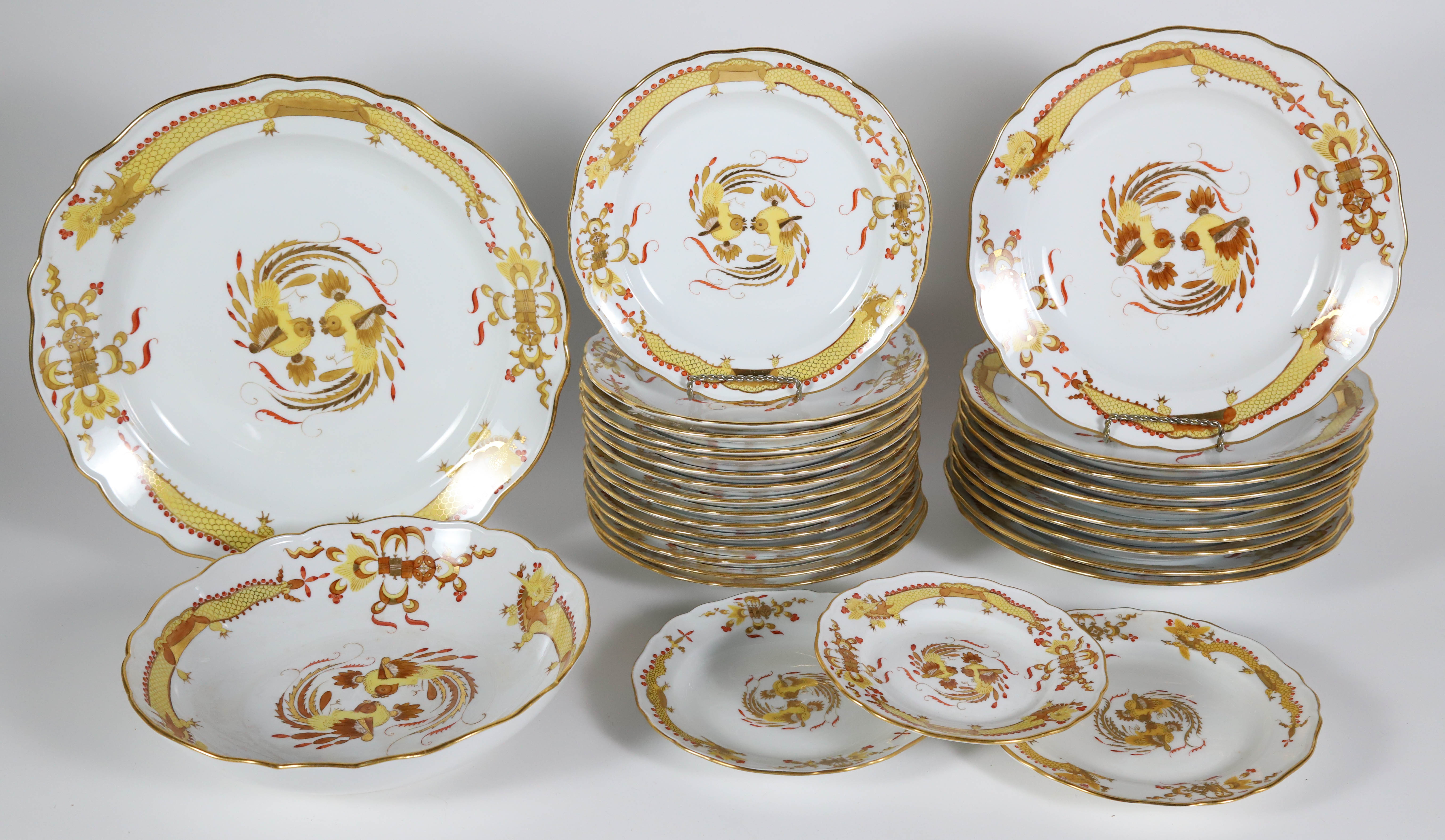 Meissen Rich Dragon Yellow Pattern Porcelain Partial Dinner Service - Meissen Rich Dragon Yellow ...