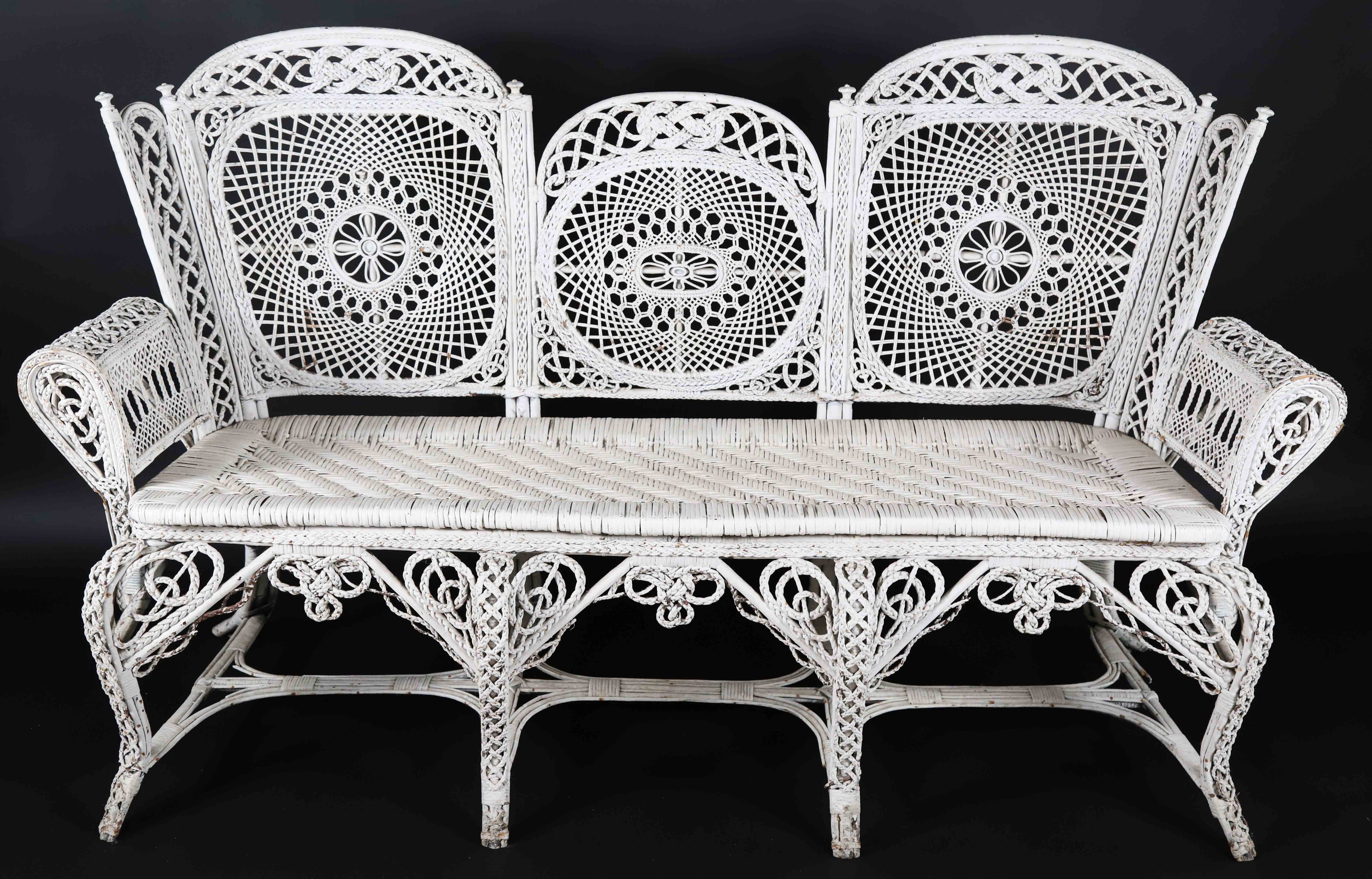 Victorian Rope and Wicker Woven Three-Seater Settee 19th Century ...