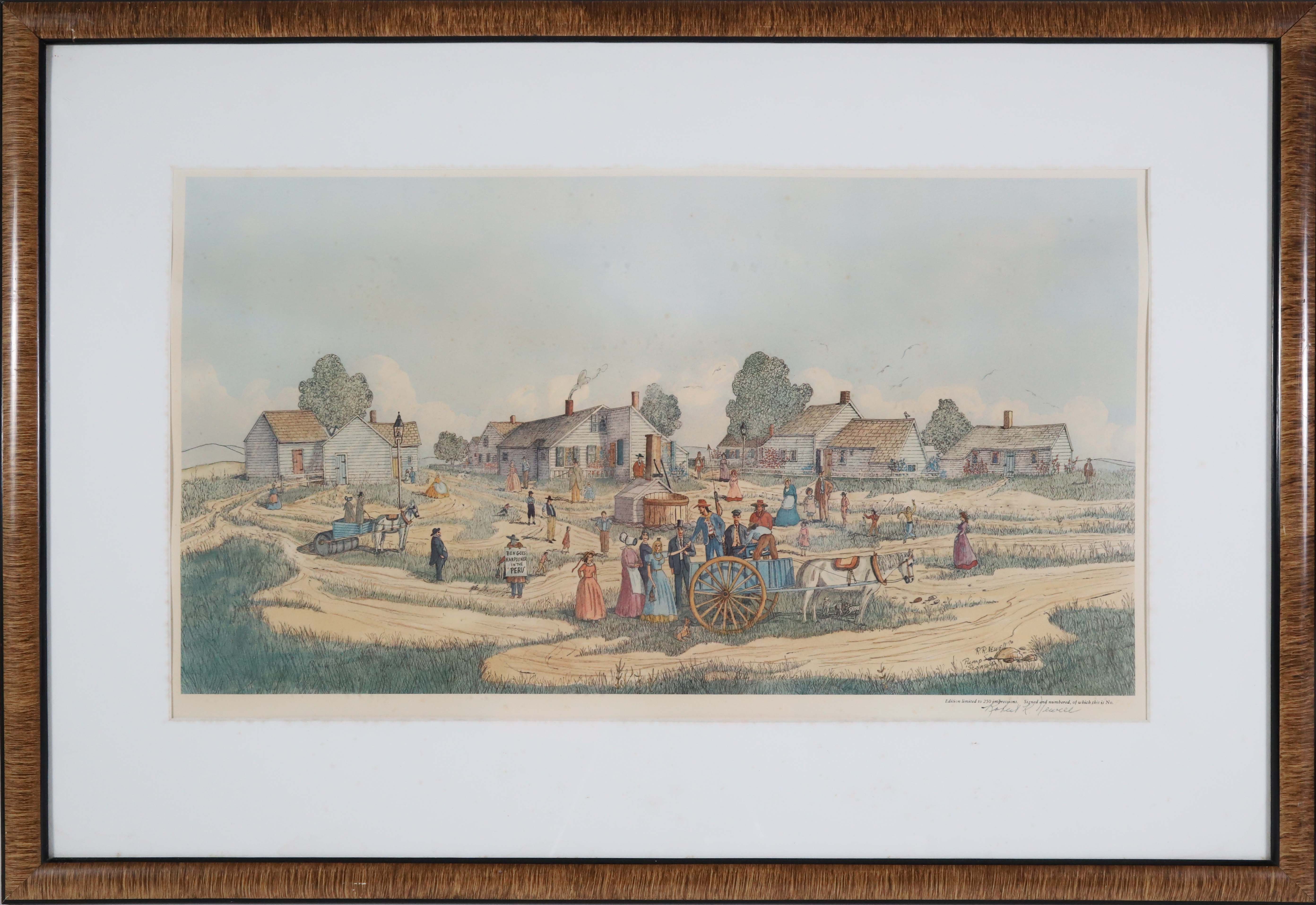 Robert Newell Limited Edition Colored Print "Pump Square 'Sconset ...