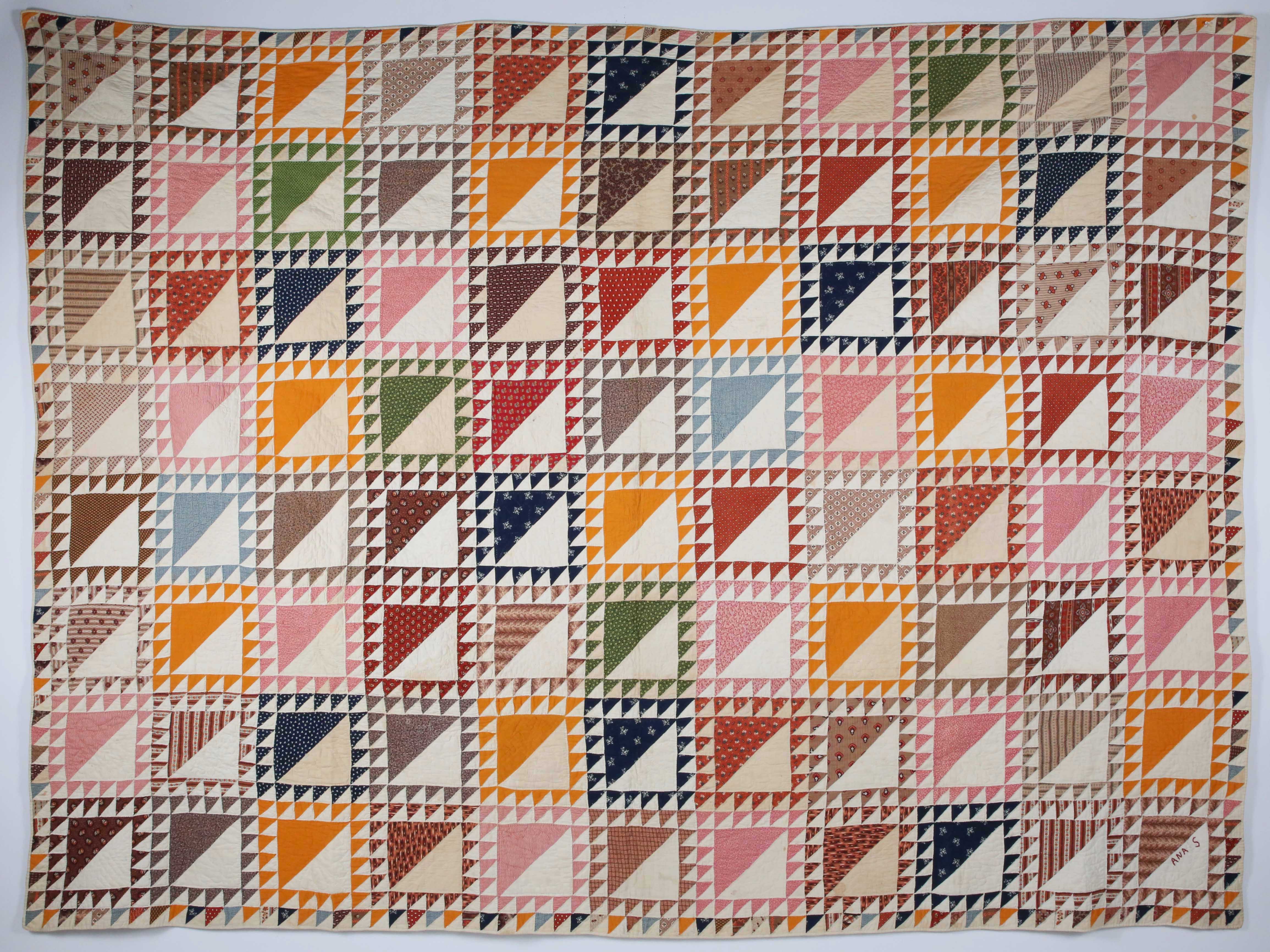 42463 Lady of the Lake:Birds in the Air Patchwork Quilt A_IMG_9860 2 - Rafael Osona Auctions ...