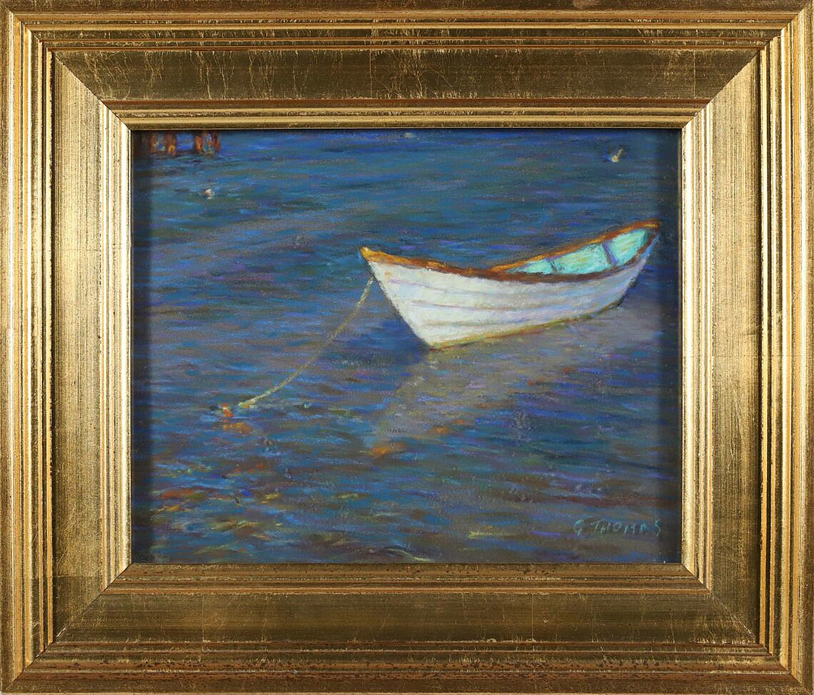 George Thomas (1934-2020) Pastel on Paper "Lone Dory" - George Thomas ...