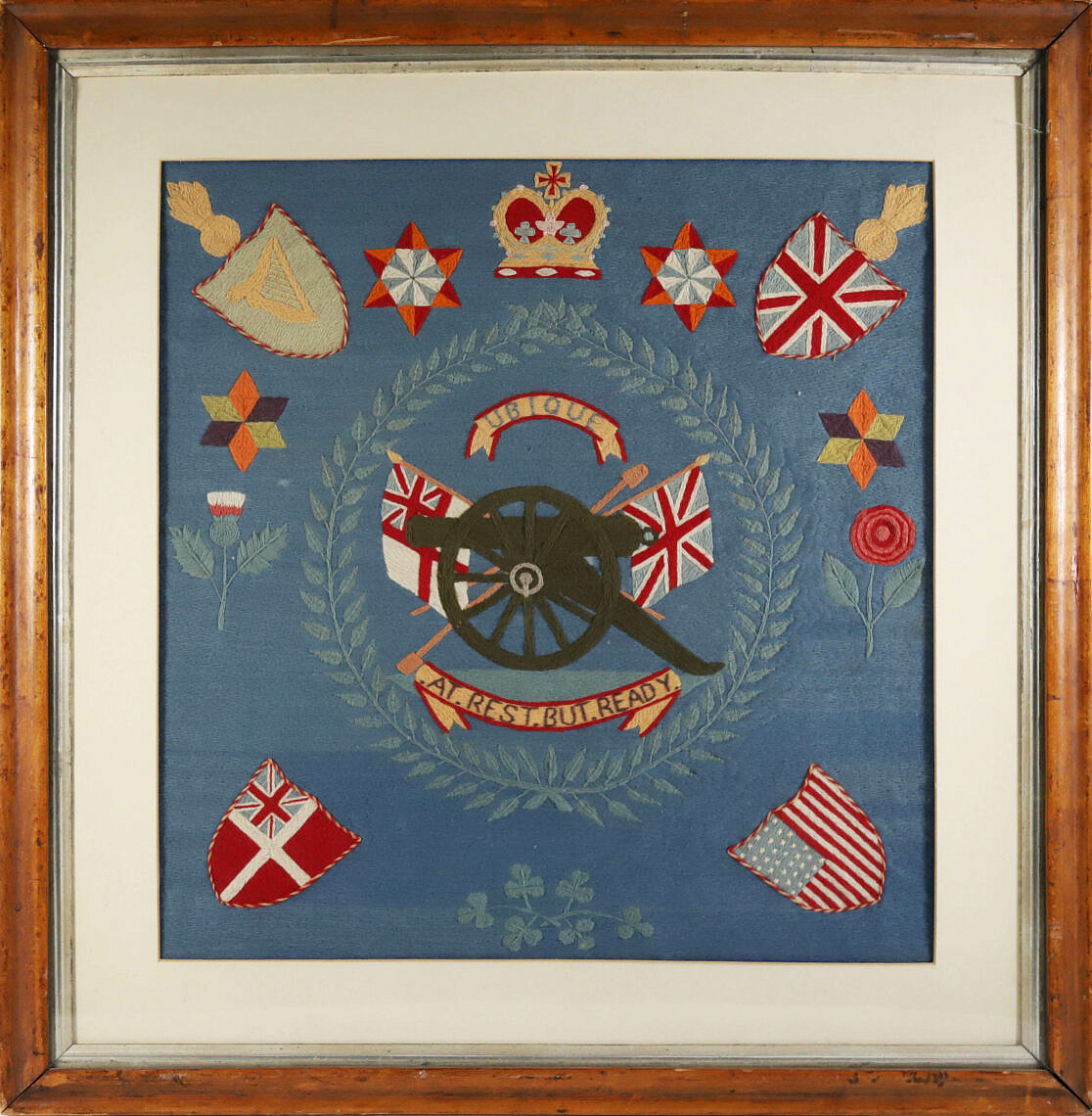 Antique Sailor's Woolie "Ubique At.Res.But.Ready." 19th Century ...