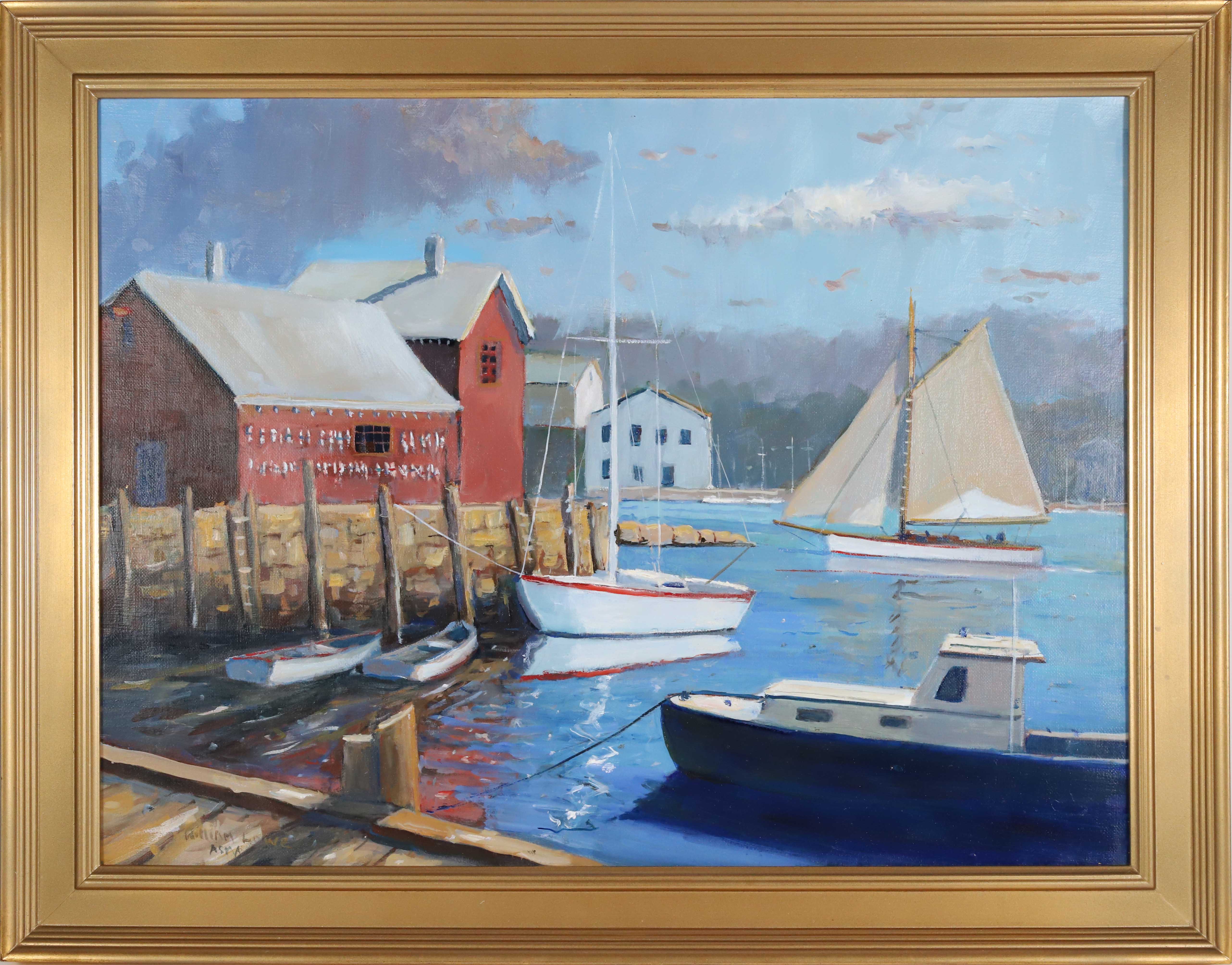 William Lowe Oil on Canvas "Motif #1 Rockport MA" - William Lowe Oil on ...