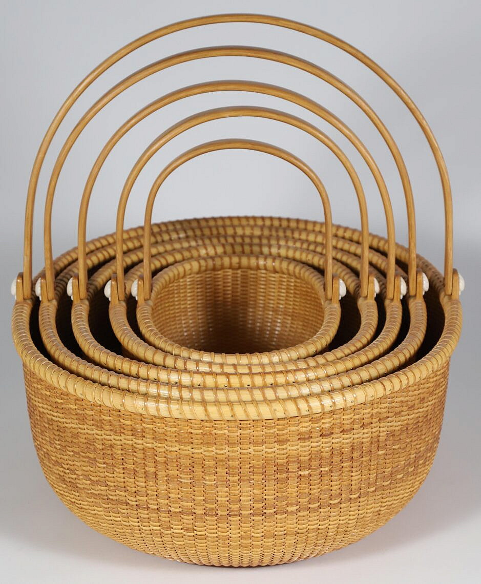 Nest of Five Bill and Judy Sayle Oval Nantucket Baskets circa 1997 ...