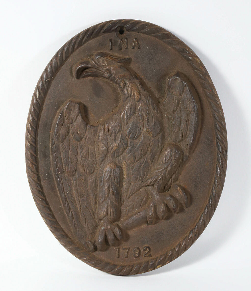 Vintage Wilton Cast Iron INA Fire Insurance Mark Eagle Plaque - Vintage ...