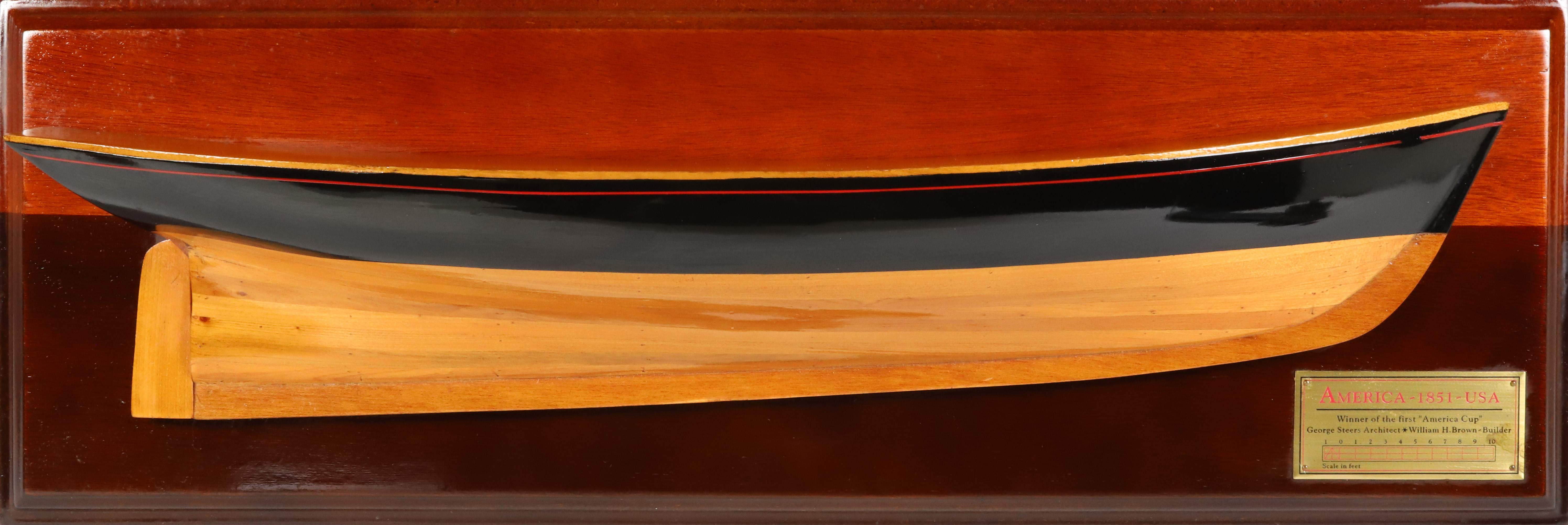 Contemporary Carved and Painted Half Hull of the "American 1851 USA ...