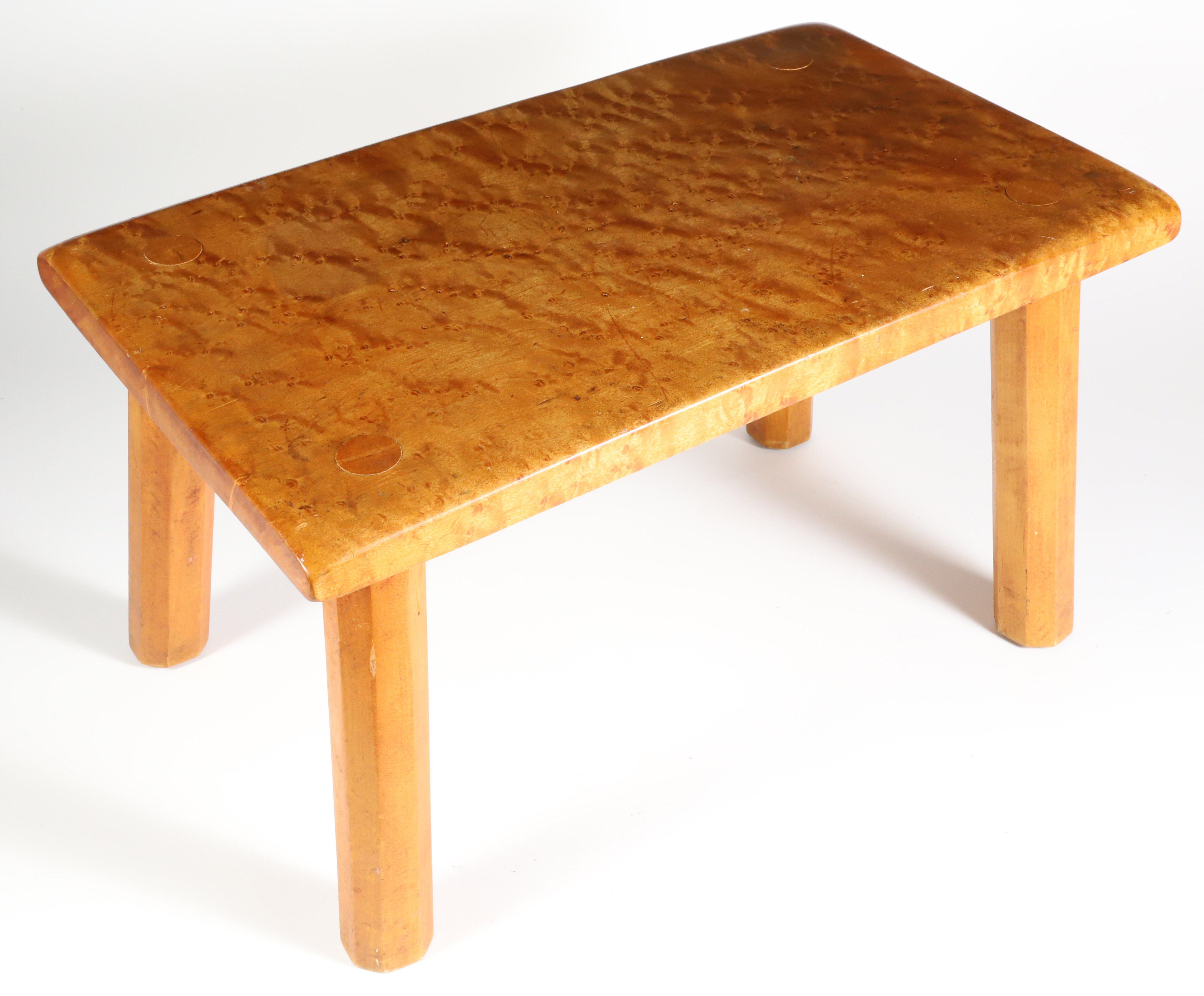 Vintage Bird's Eye Maple Stool - Vintage Hand Crafted Bird's Eye Maple ...