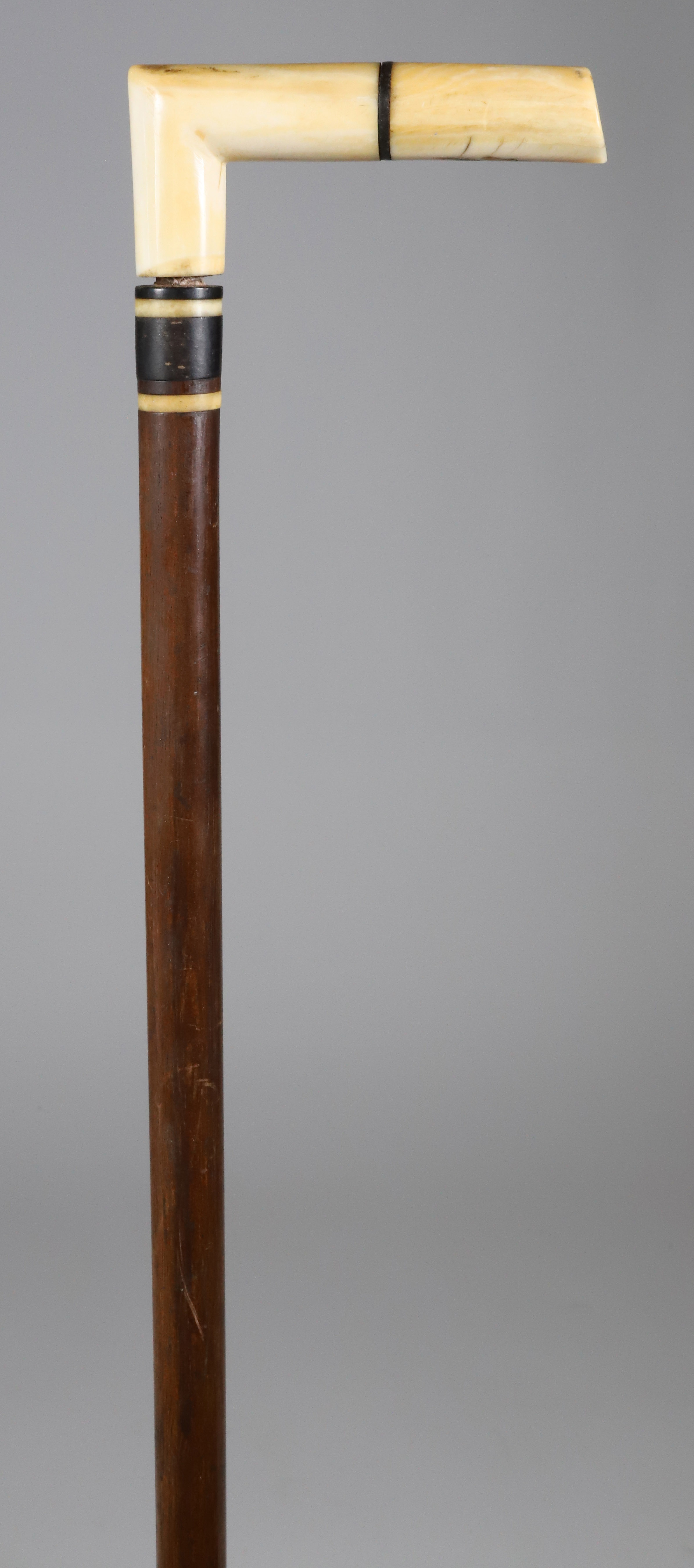 Whaleman Made Antique Walrus Ivory and Baleen Cane 19th Century ...