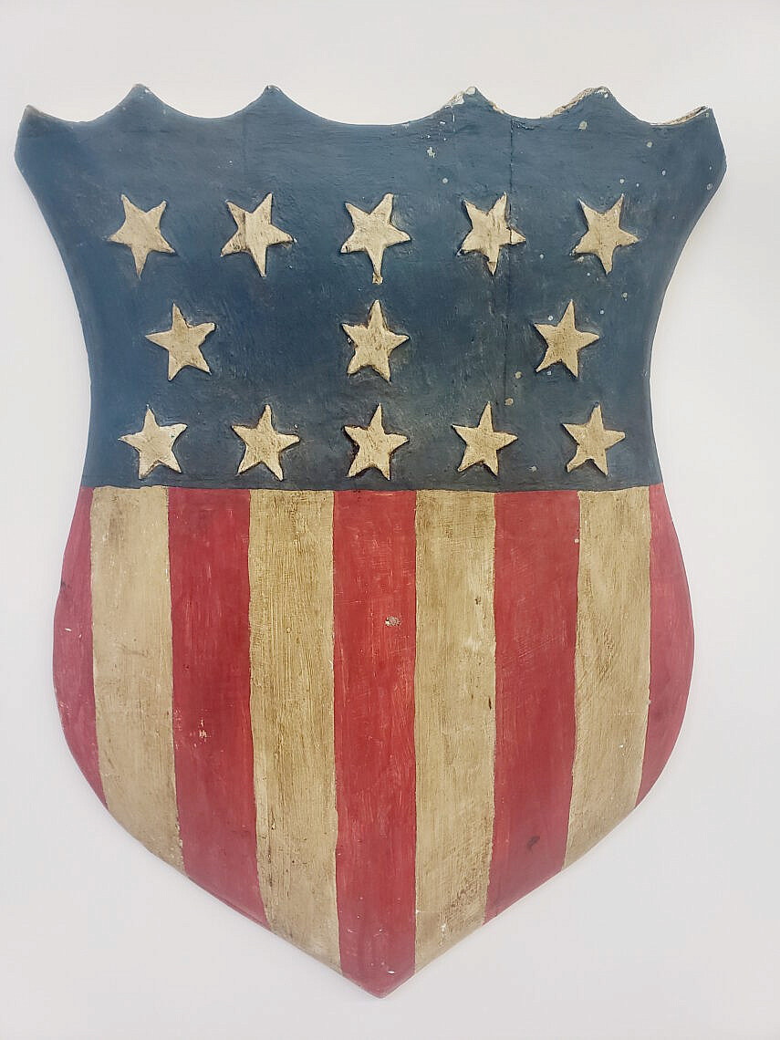 American Flag Shield Sign - Vintage Carved and Painted American Flag ...