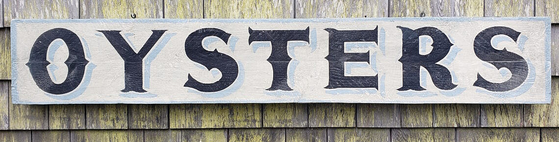 Antique Style Hand Painted Wood Oysters Trade Sign - Antique Style Hand ...