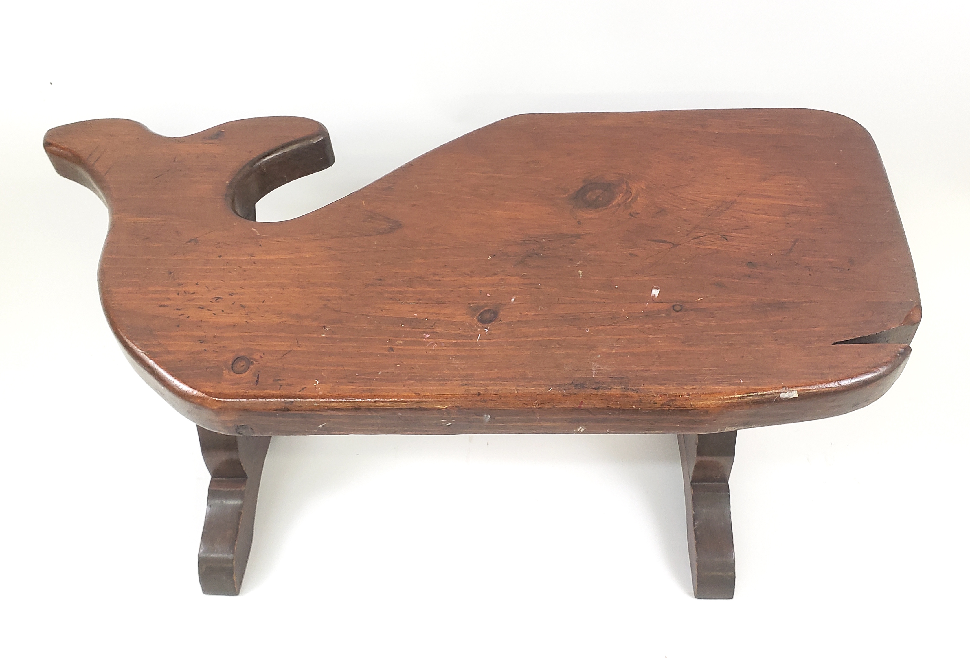 Figural Sperm Whale Coffee Table - Vintage Sperm Whale Shaped Top ...