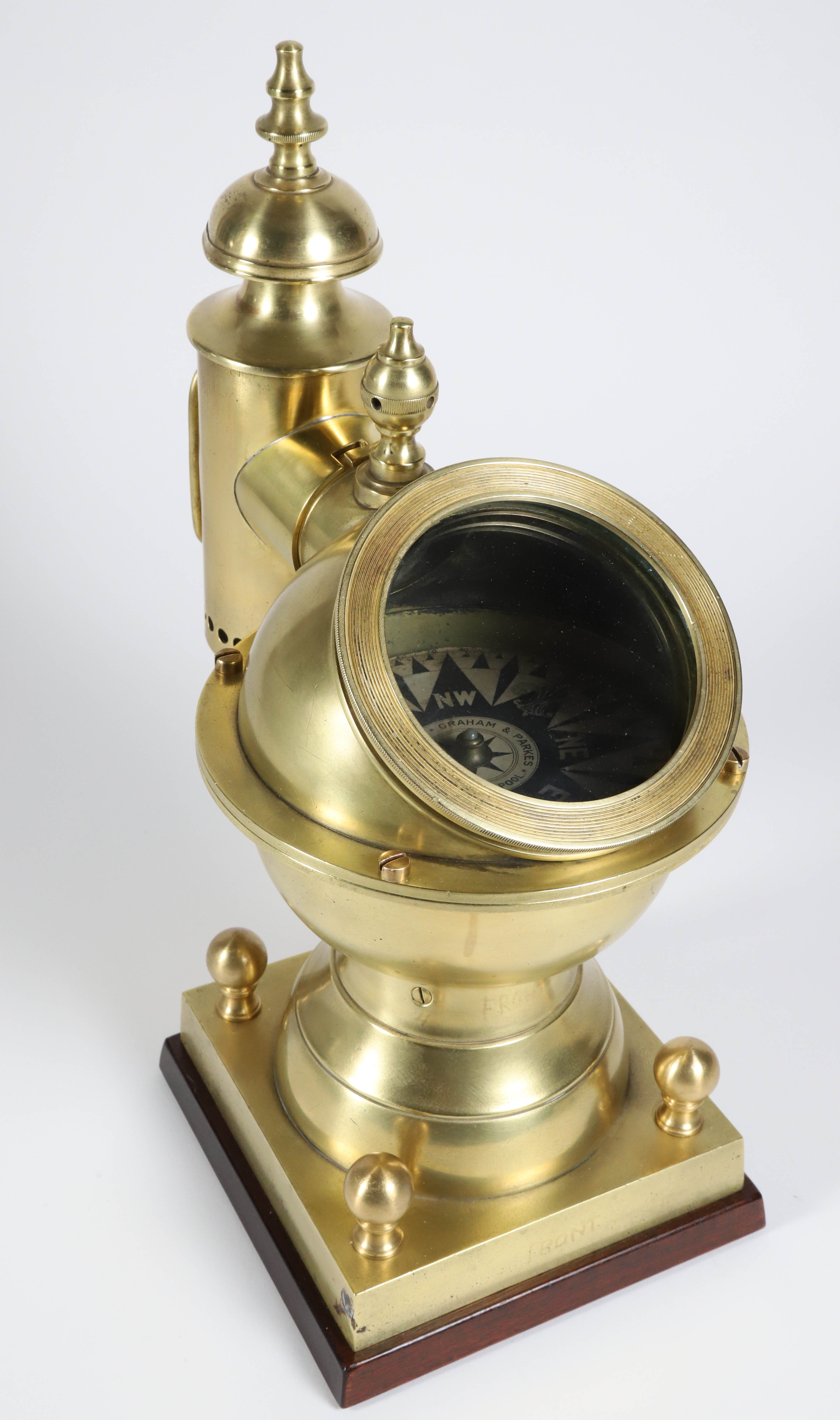 Rare Small English Brass Yacht Binnacle - Rare Small English Brass ...