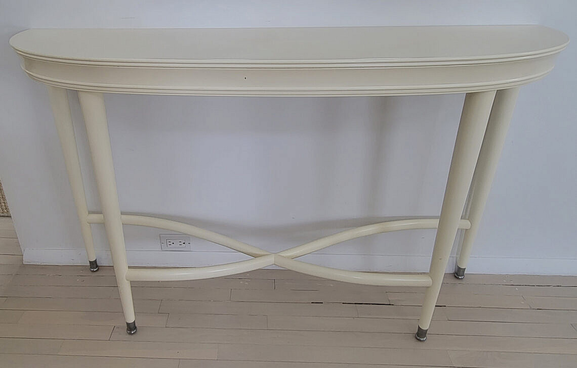 Modern White Painted Demilune Console Table - Modern White Painted ...