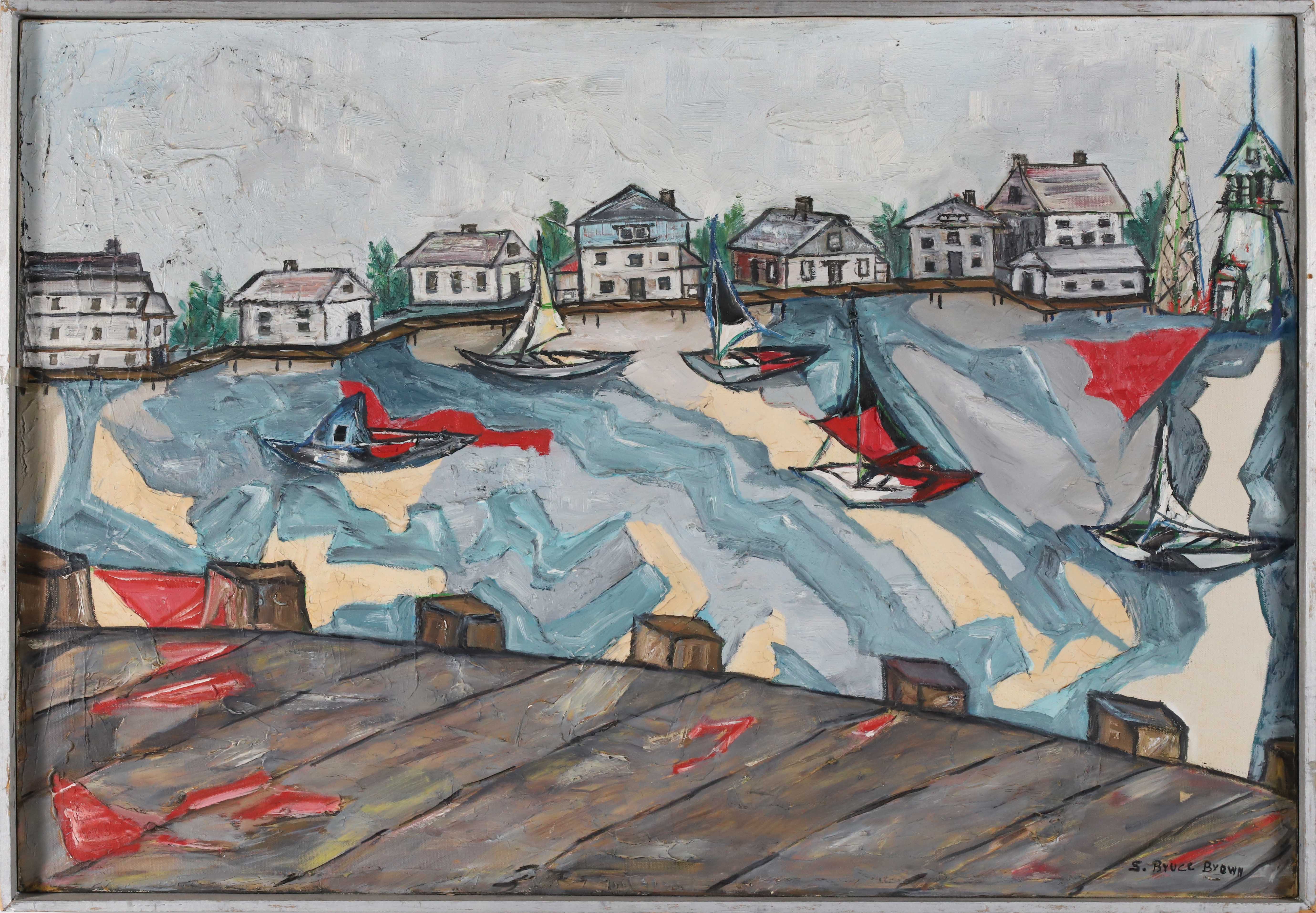 S. (Samuel) Bruce Brown (1905-1997) Oil on Canvas "Nantucket Bay" a ...