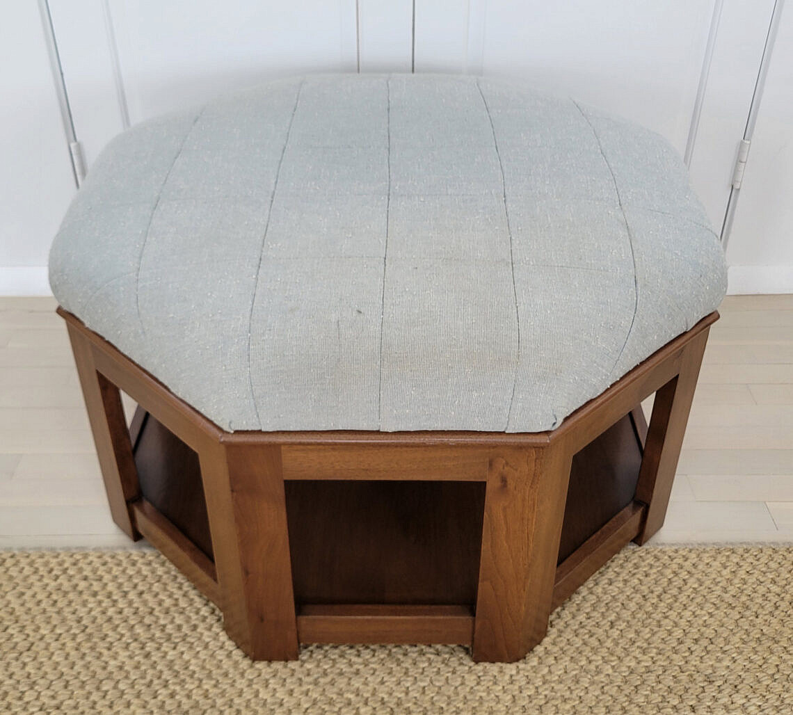 Contemporary Upholstered Octagonal Ottoman with two Side Slides ...