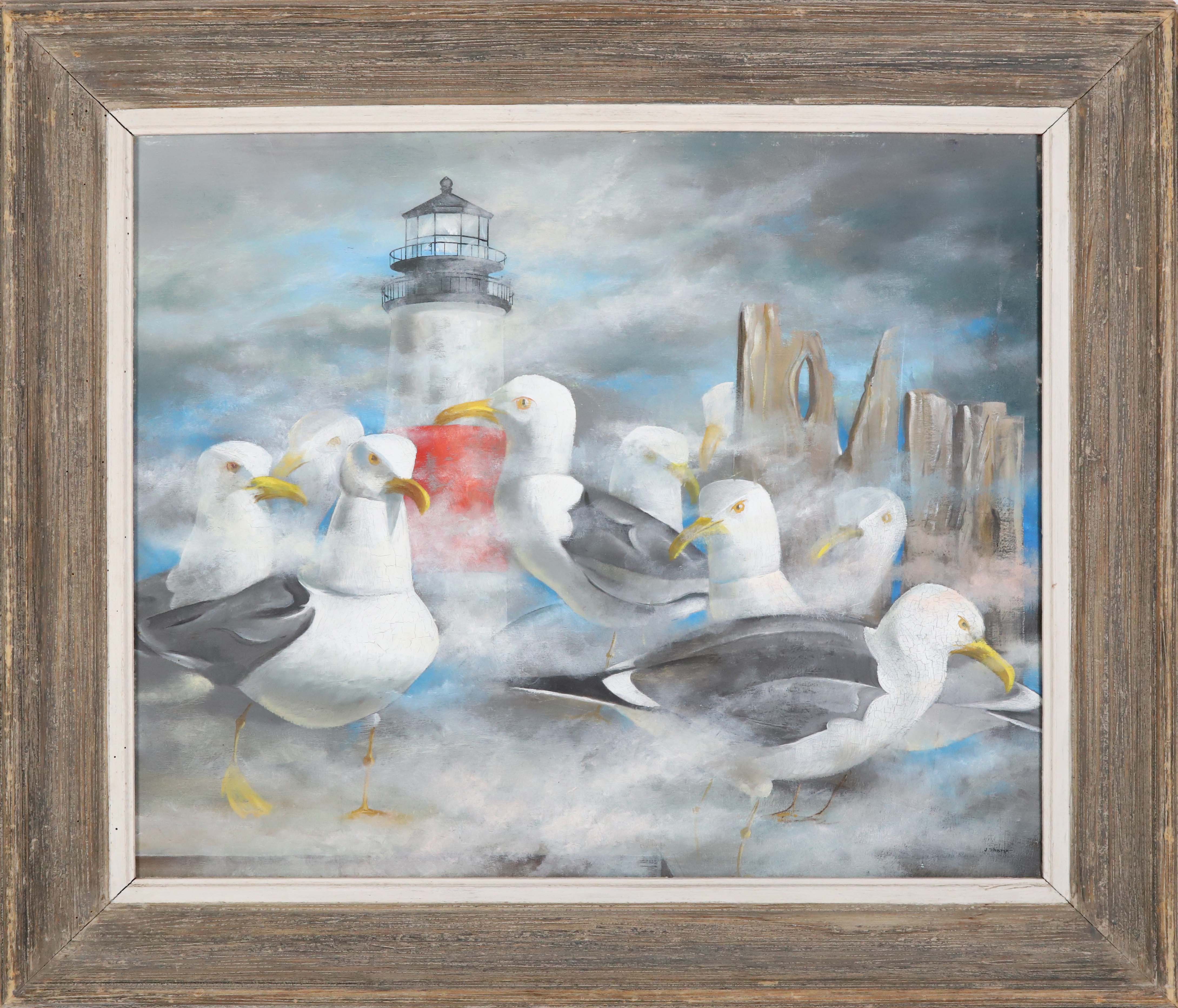 Rudolph Colao Oil on Board "Historic Home - West Brick on Main Street ...