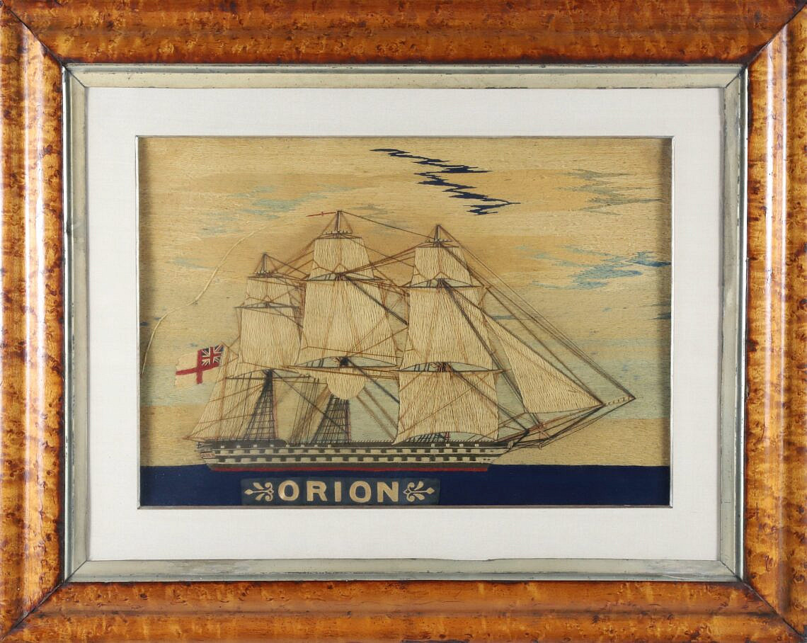 British Woolie British Woolie "Embroidered Portrait of the H.M.S. Orion ...