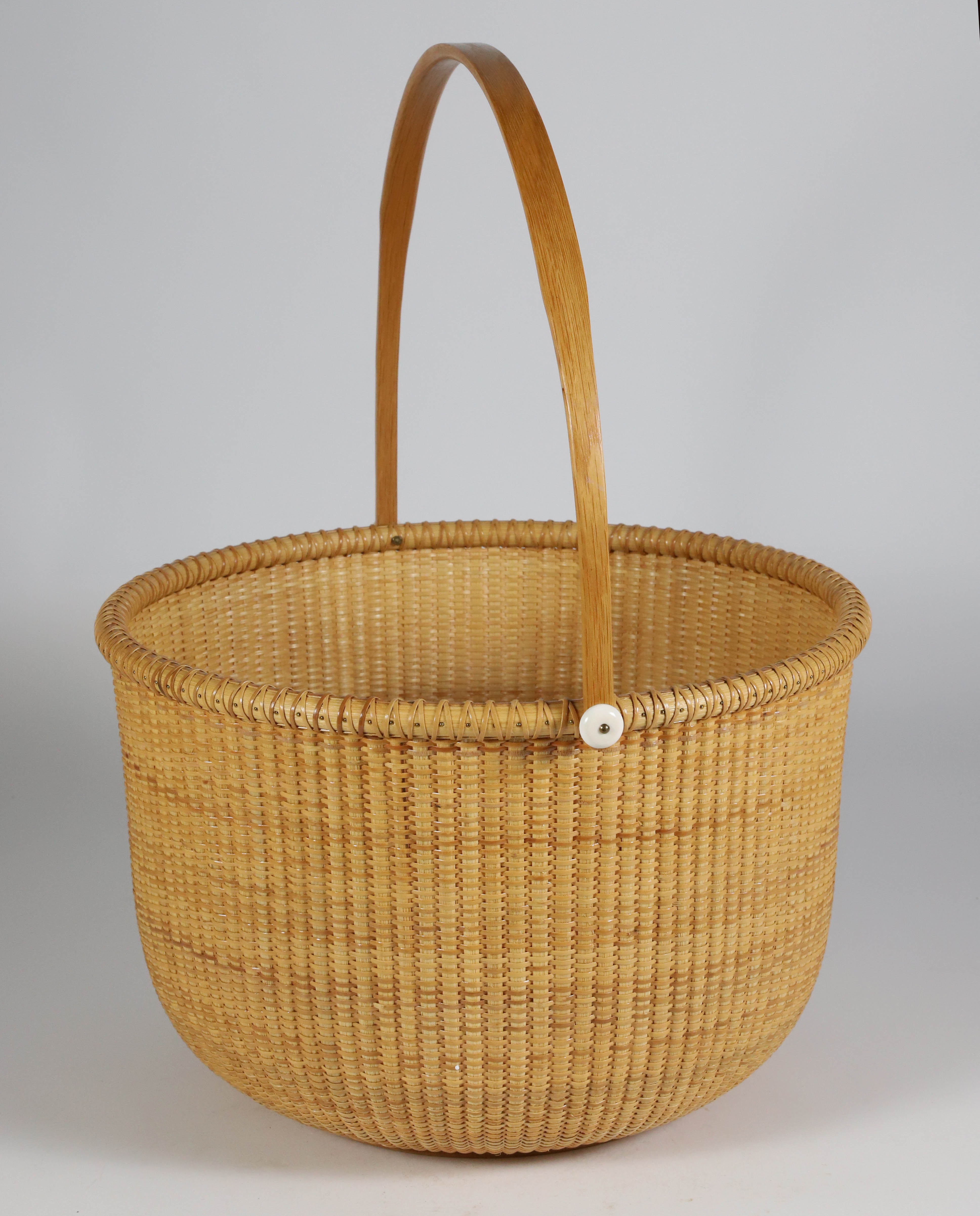 Larry Brewster Round Open Swing Handle Nantucket Basket Circa 1994 ...