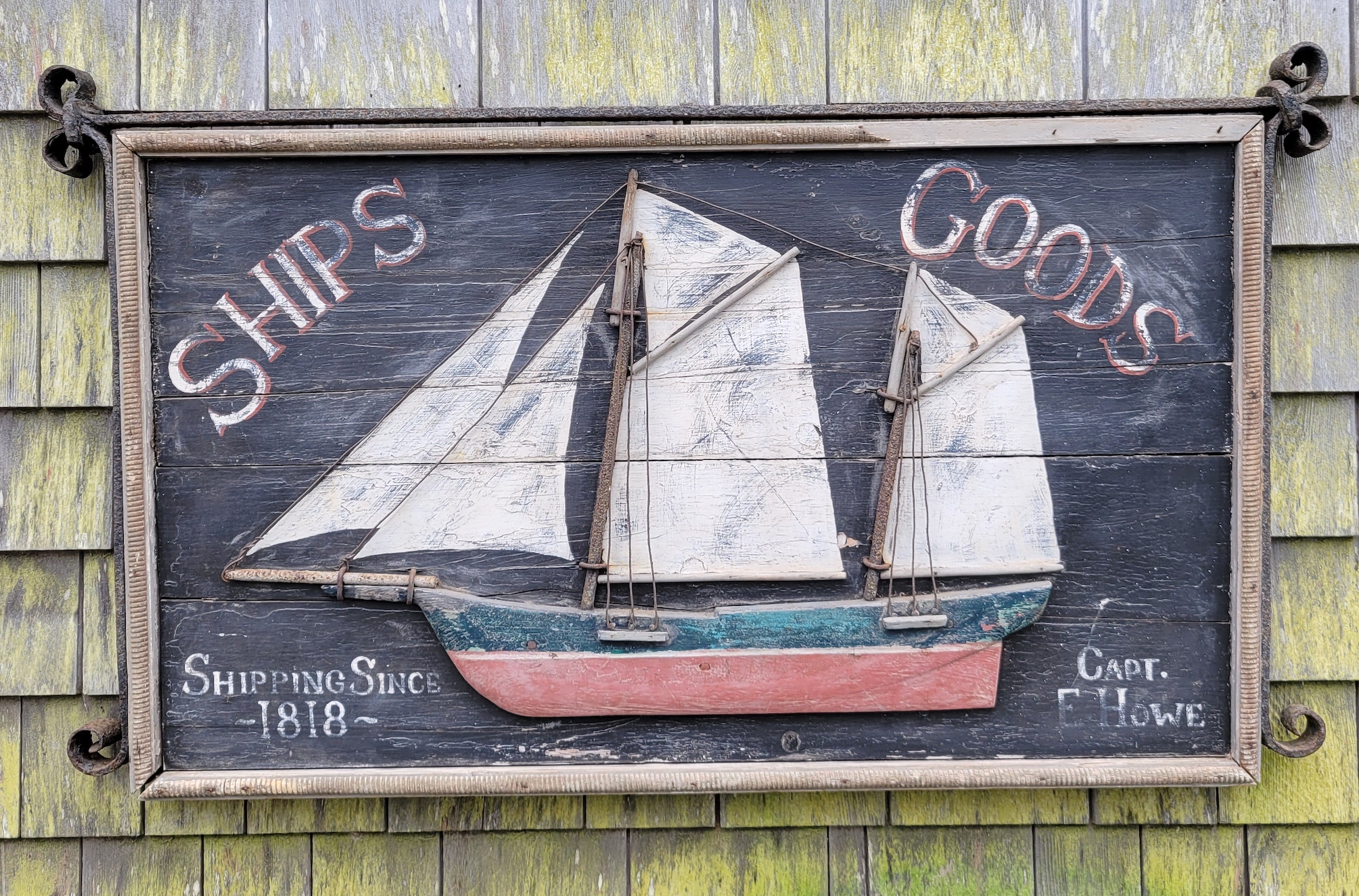 Folk Art Antique Style Nautical Ship’s Chandlery Painted Advertising ...