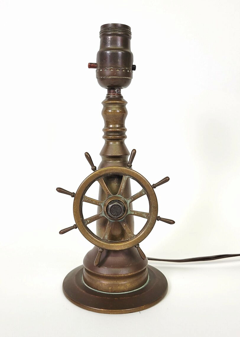 Vintage 1940s World War 2 Sailor Made Folk Art Nautical Bronze Lamp ...